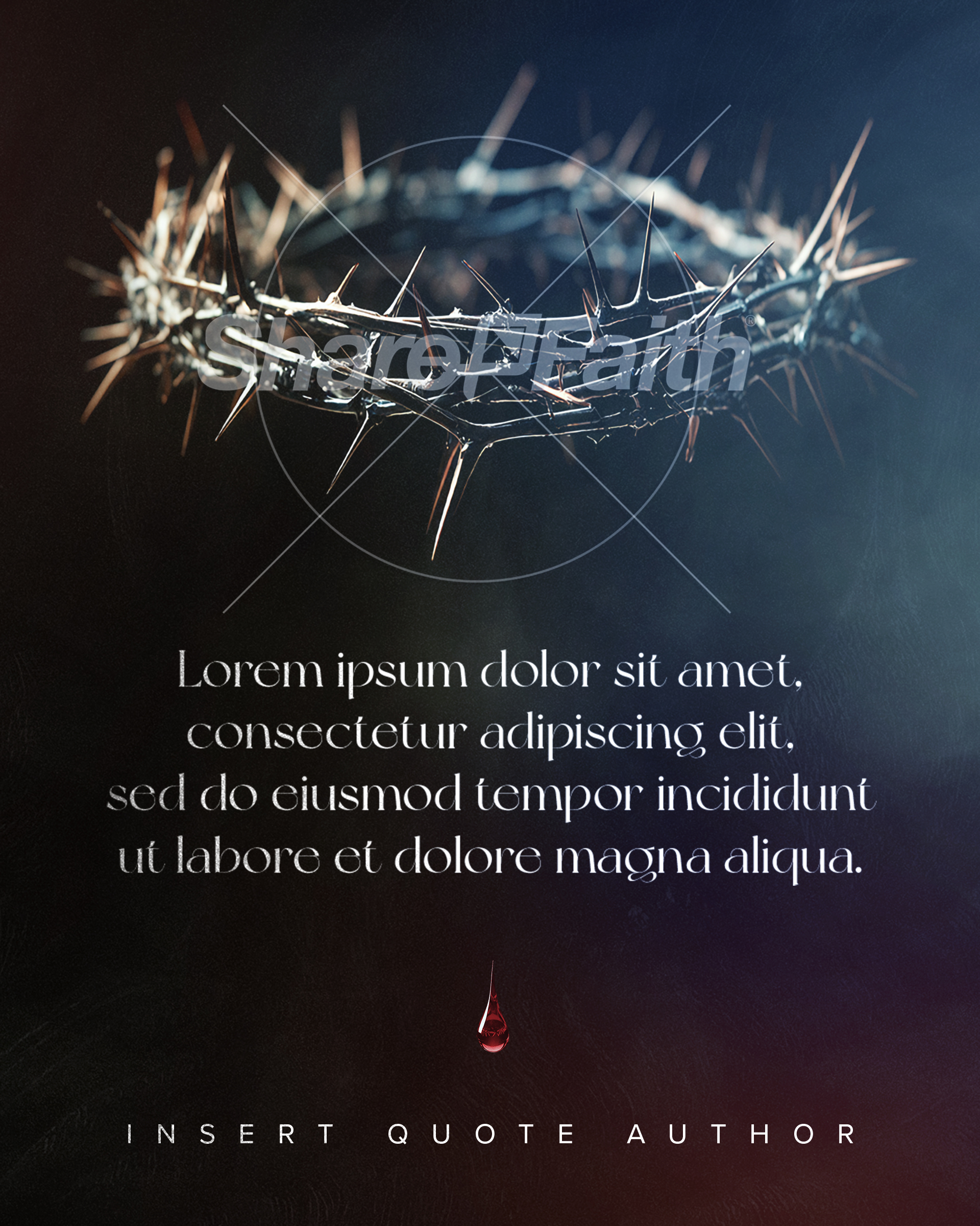 ShareFaith Media » Good Friday – Blood Drop Moody Crown Quote: Social ...