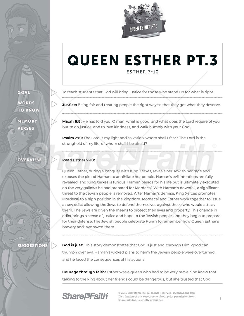 ShareFaith Media » Queen Esther pt.3: Curriculum – ShareFaith Media