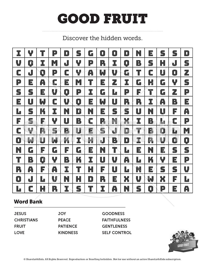 ShareFaith Media » Good Fruit: Word Search – ShareFaith Media