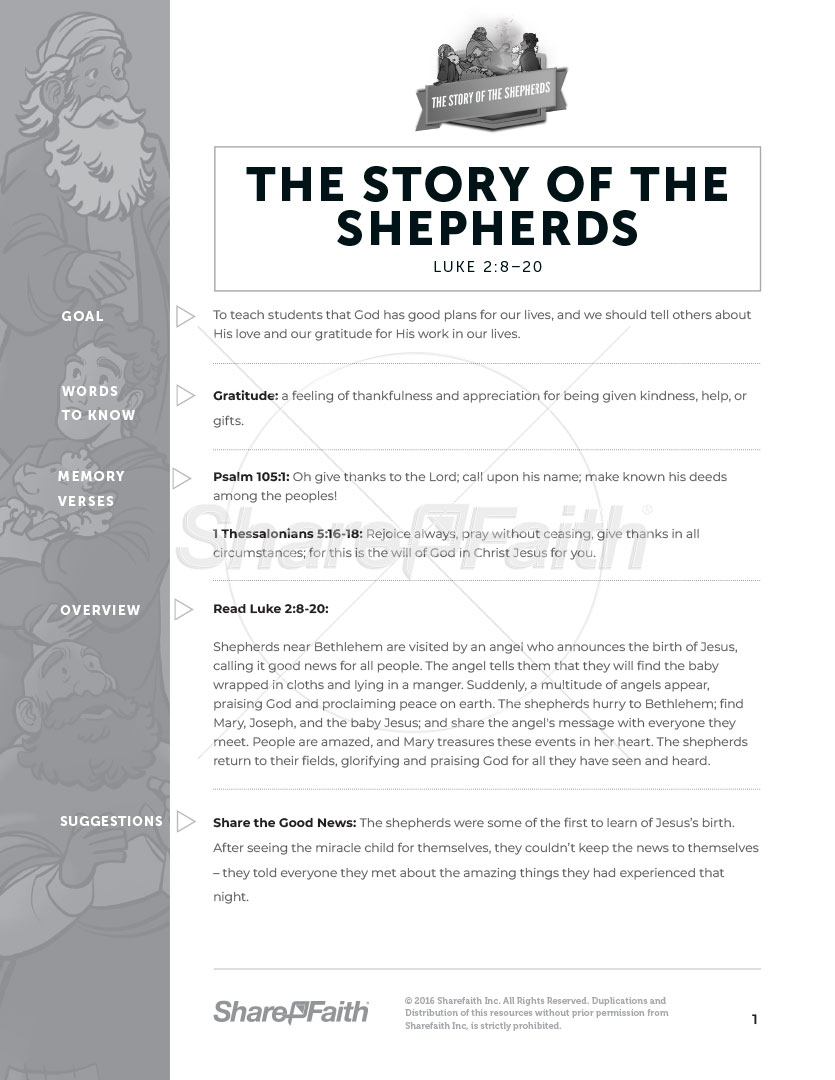 ShareFaith Media » The Story of the Shepherds: Curriculum – ShareFaith ...