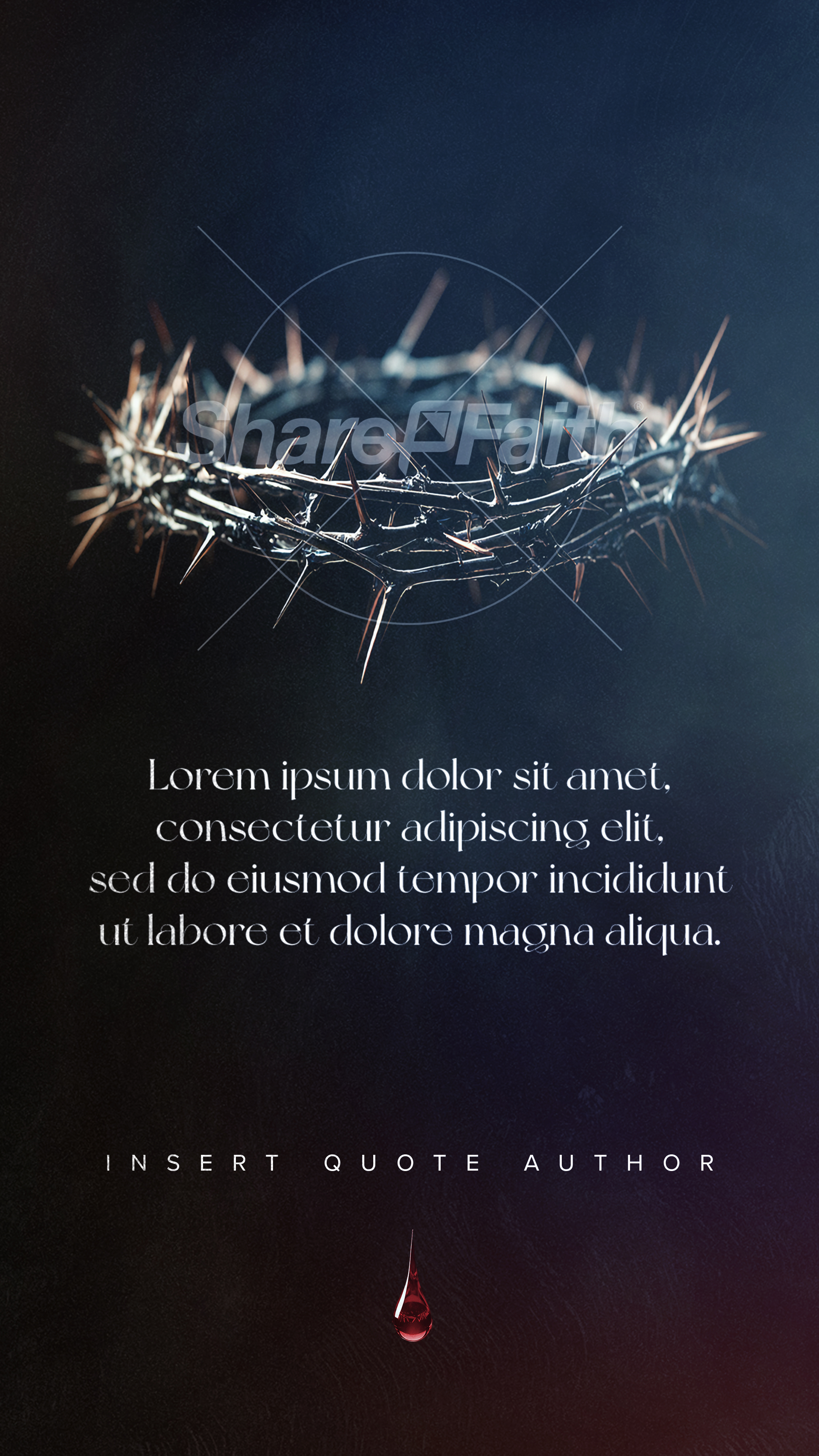 ShareFaith Media » Good Friday – Blood Drop Moody Crown Quote: Social ...