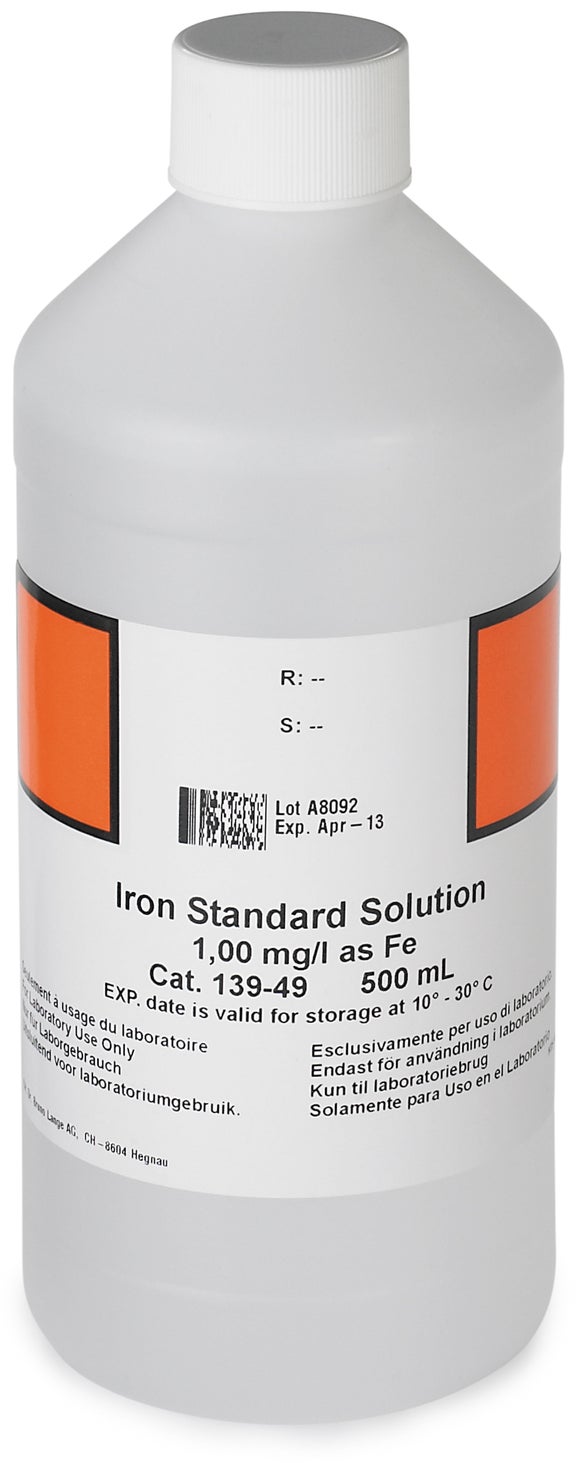 Iron Standard Solution, 1 mg/L as Fe (NIST), 500 mL | Hach