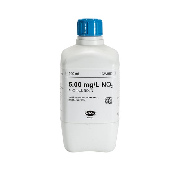 Nitrite standard, 5.0 mg/L NO₂ (1.52 mg/L NO₂-N), 500 mL | Hach