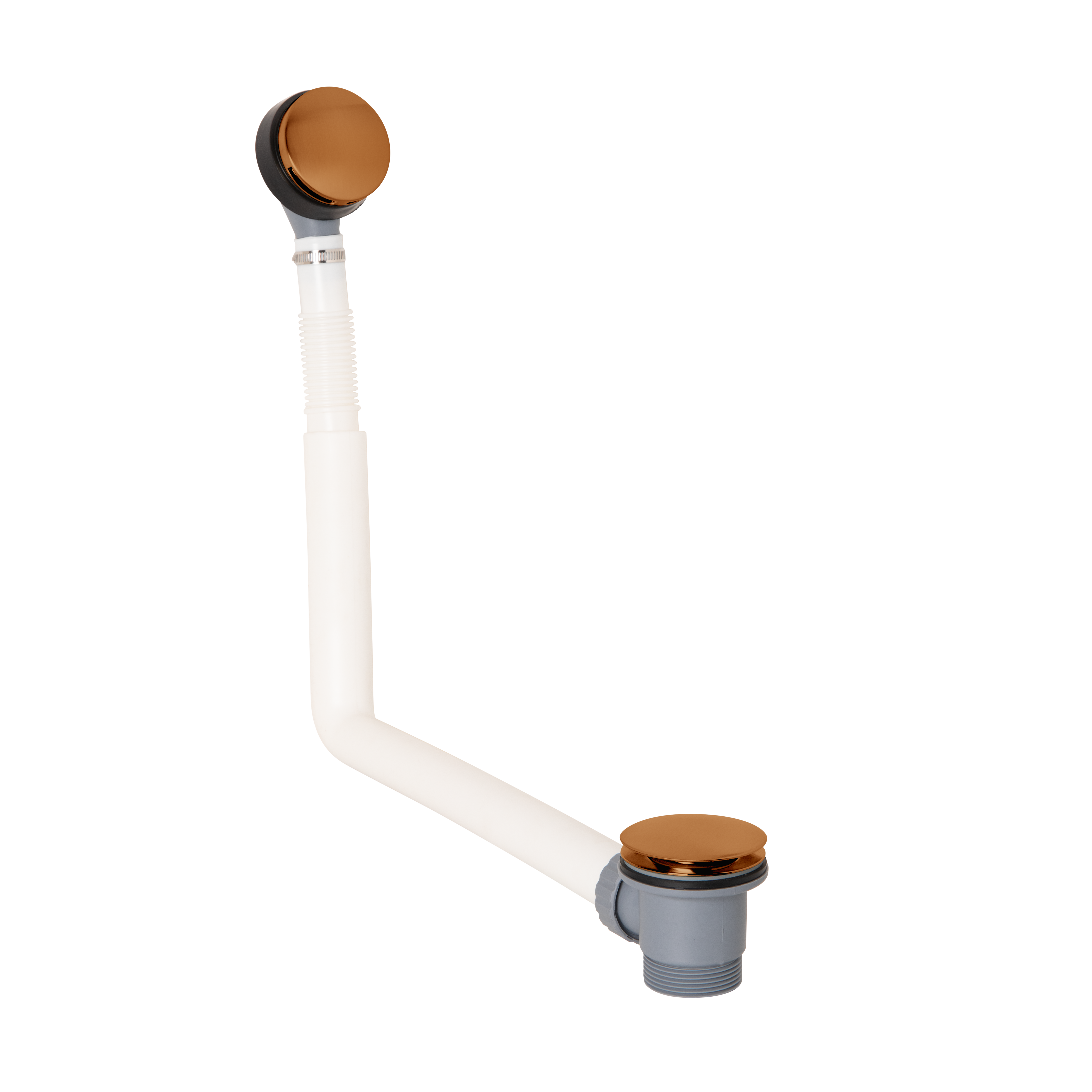 Click Clack Bath Waste with Overflow - Brushed Copper - ABI Interiors UK