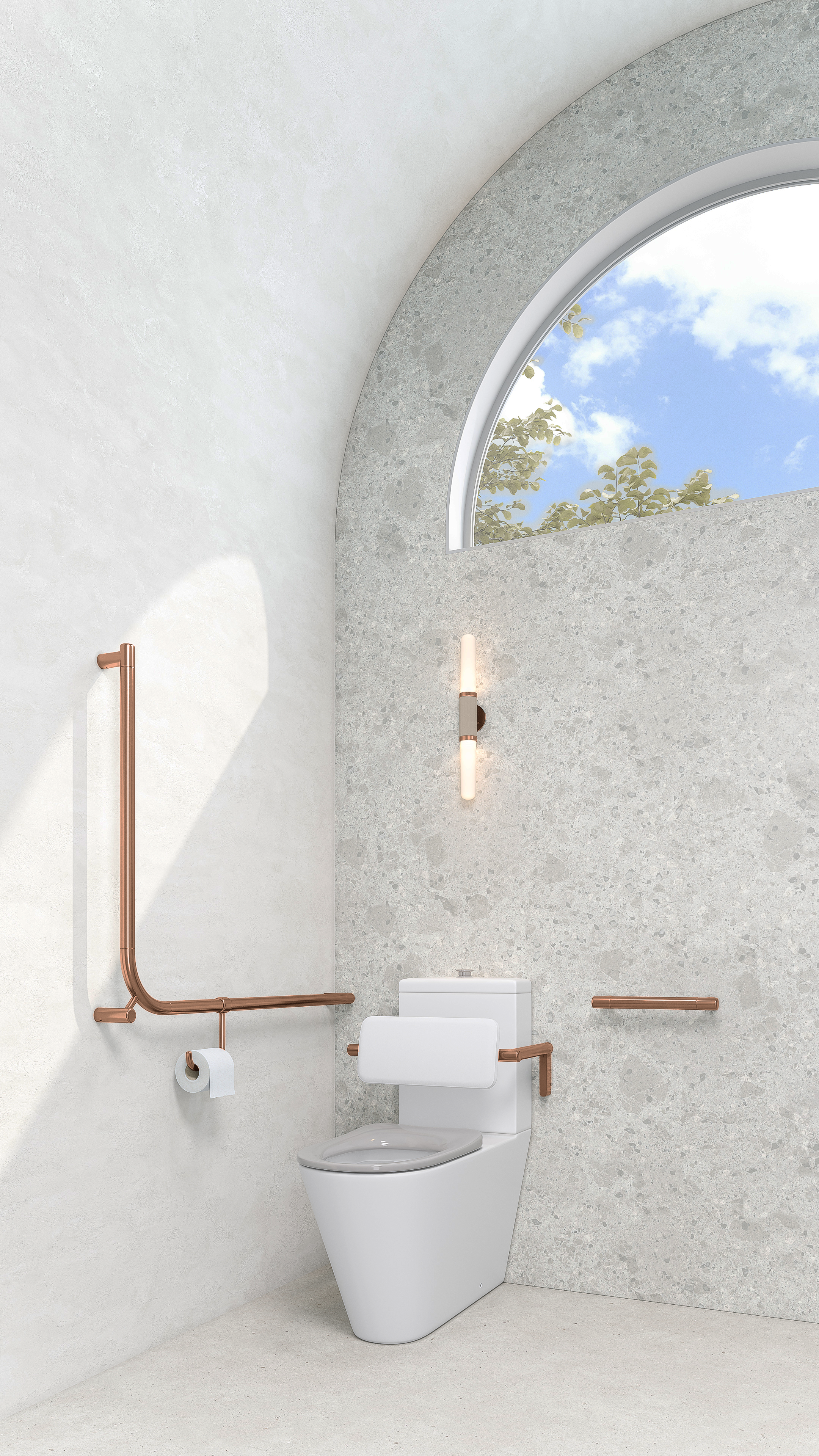 Aliro Accessible Backrest - Brushed Copper | ABI Interiors