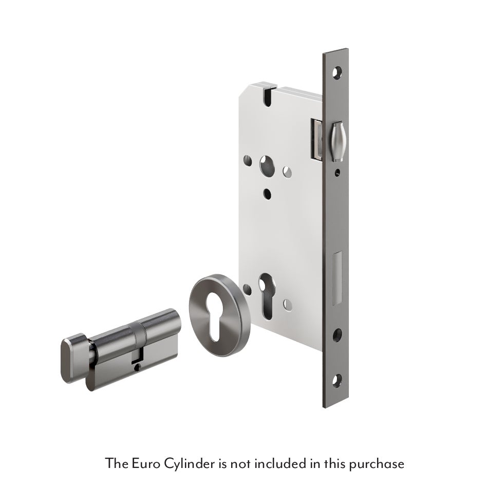 Modi Adjustable Entry Door Pull & Lock Set 600mm - Brushed Gunmetal ...