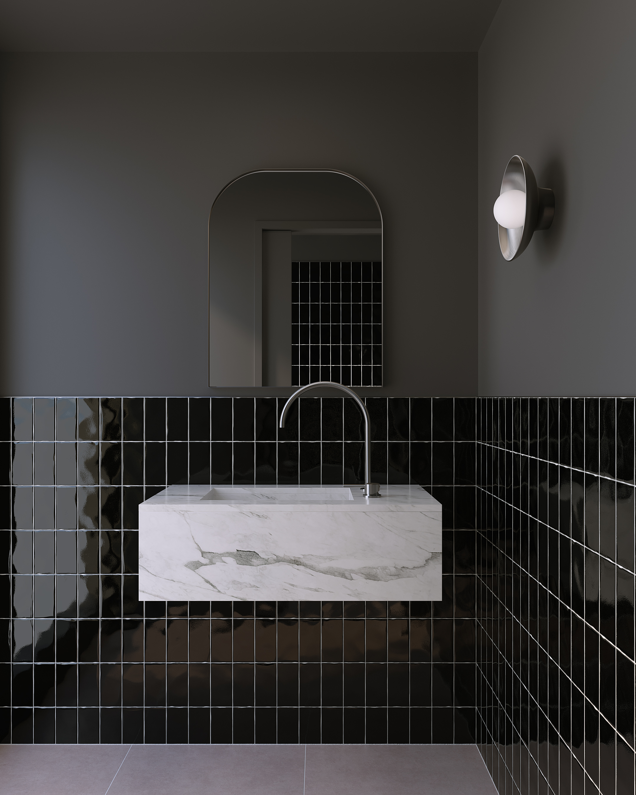 Tropea Natural Edge Rectangle Tile - Raven Black | ABI Interiors