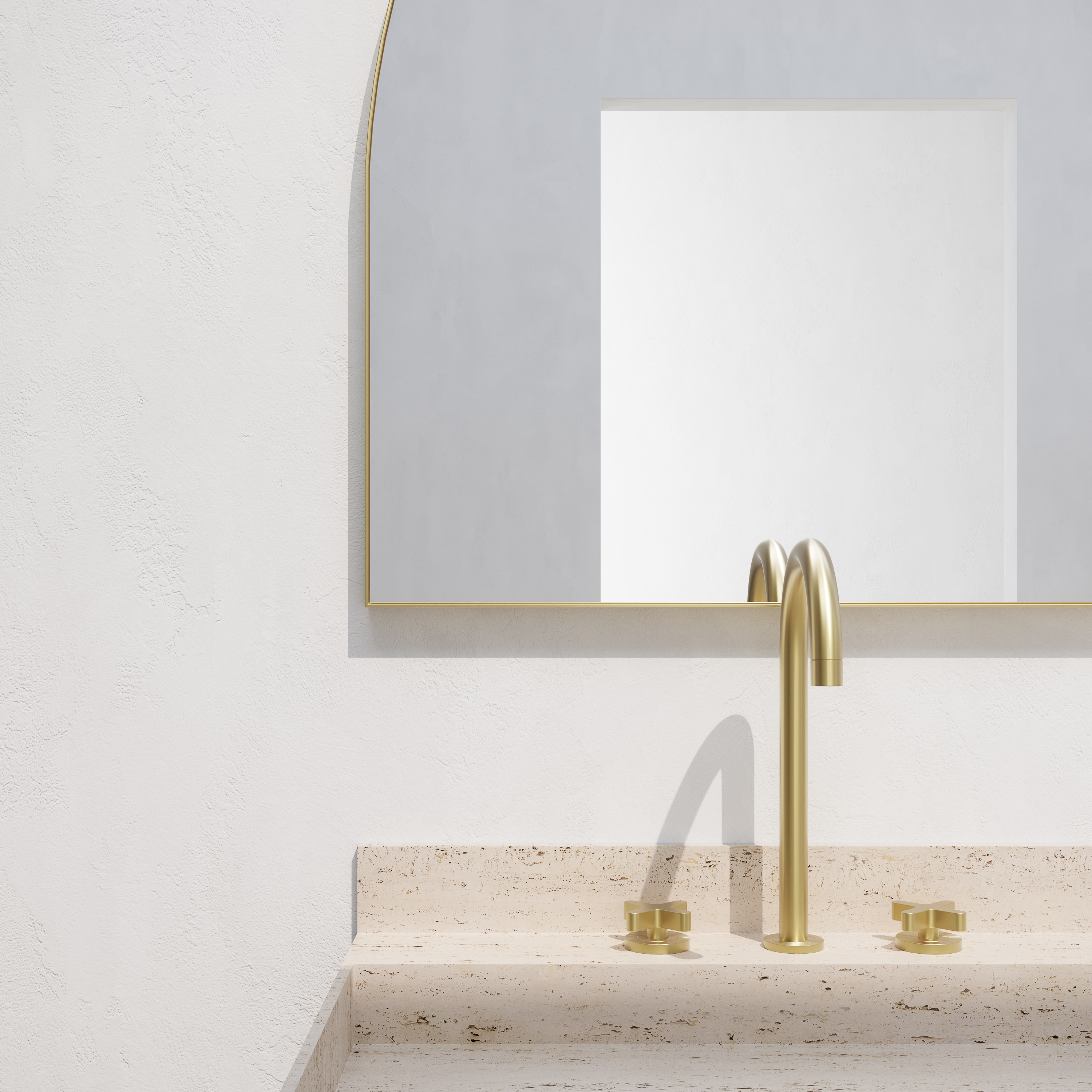 Cross Assembly Bench-Mounted Taps - Brushed Brass | ABI Interiors