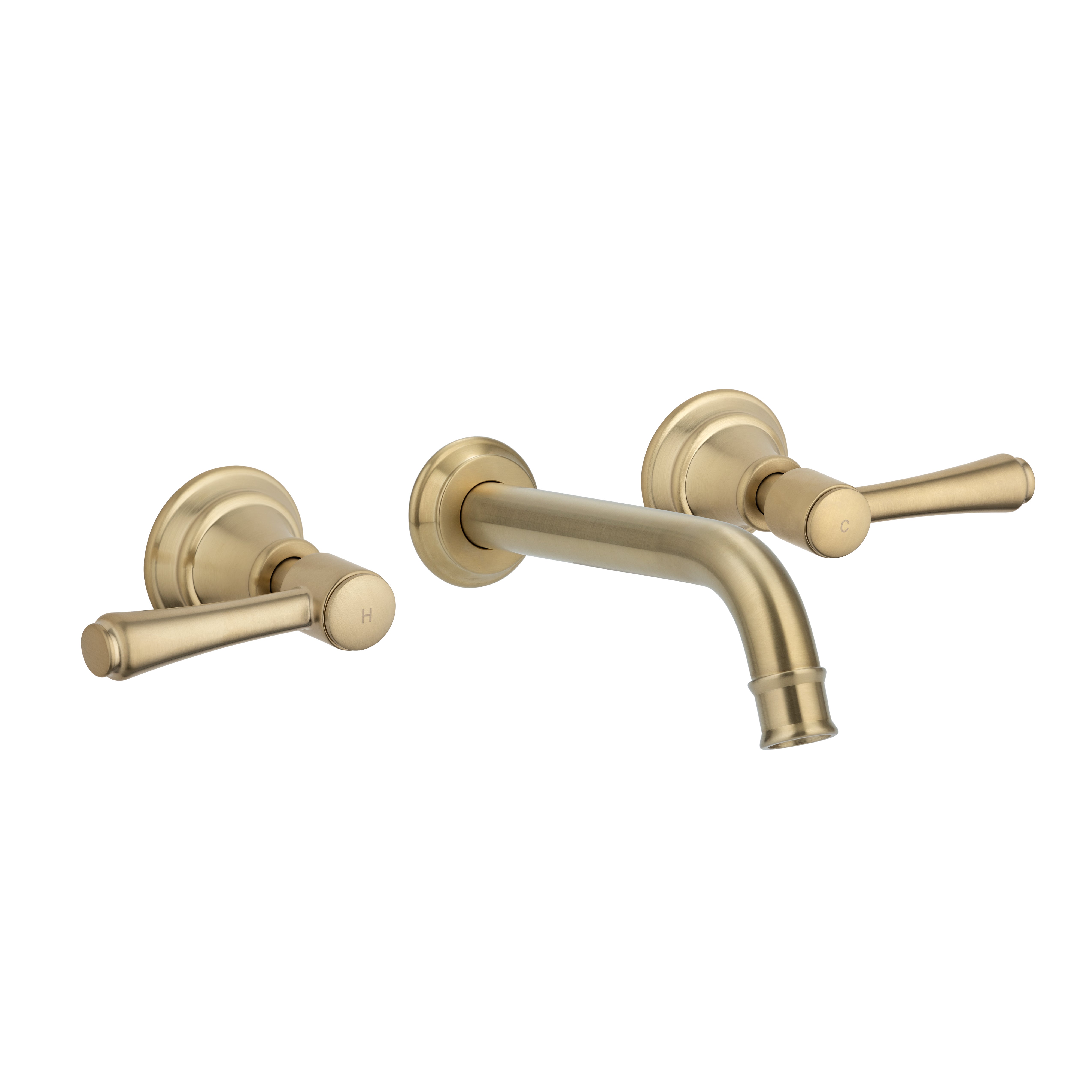 Kingsley Assembly Taps & Spout Set - Brushed Brass | (NZ) ABI Bathrooms & Interiors