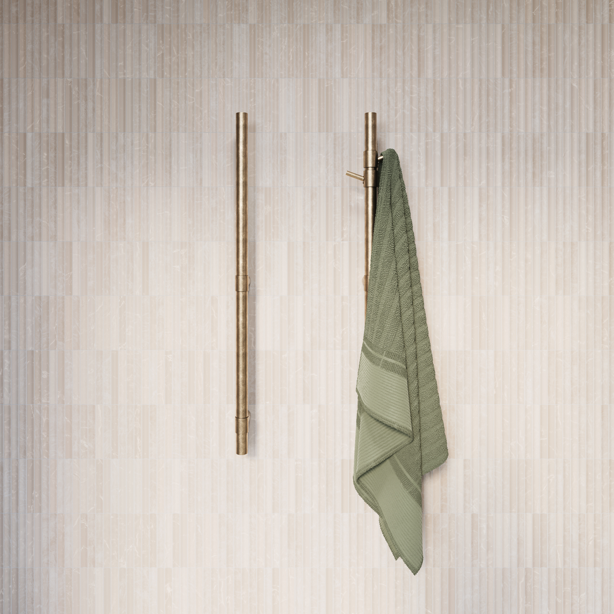Modi Towel Hook Set - Tumbled Aged Brass - ABI Interiors UK