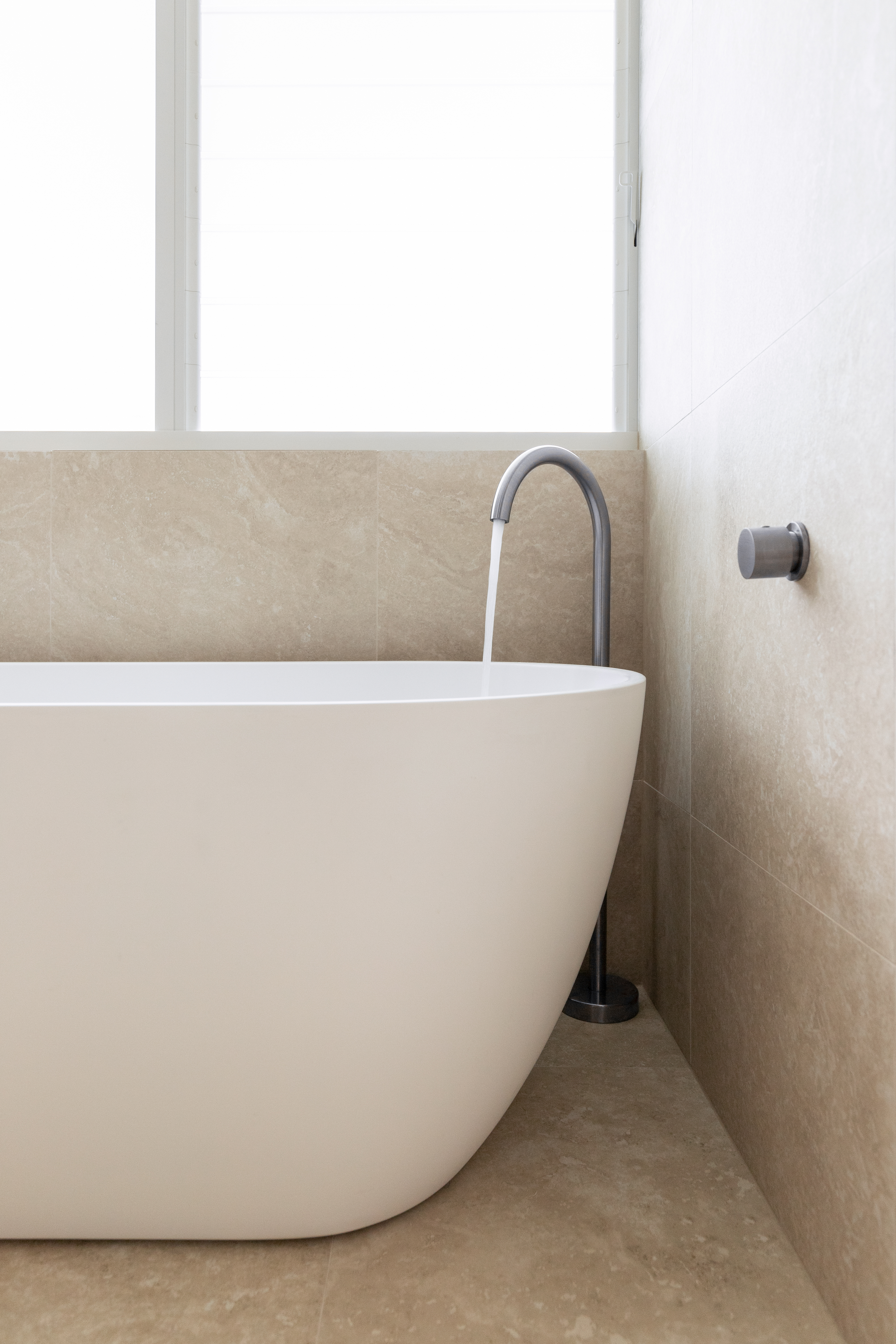 Floor Mounted Bath Filler - Brushed Nickel - ABI Interiors UK