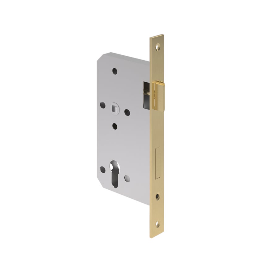 Entry Door Handle Mortice Lock - 60mm Backset - Brushed Brass | ABI ...