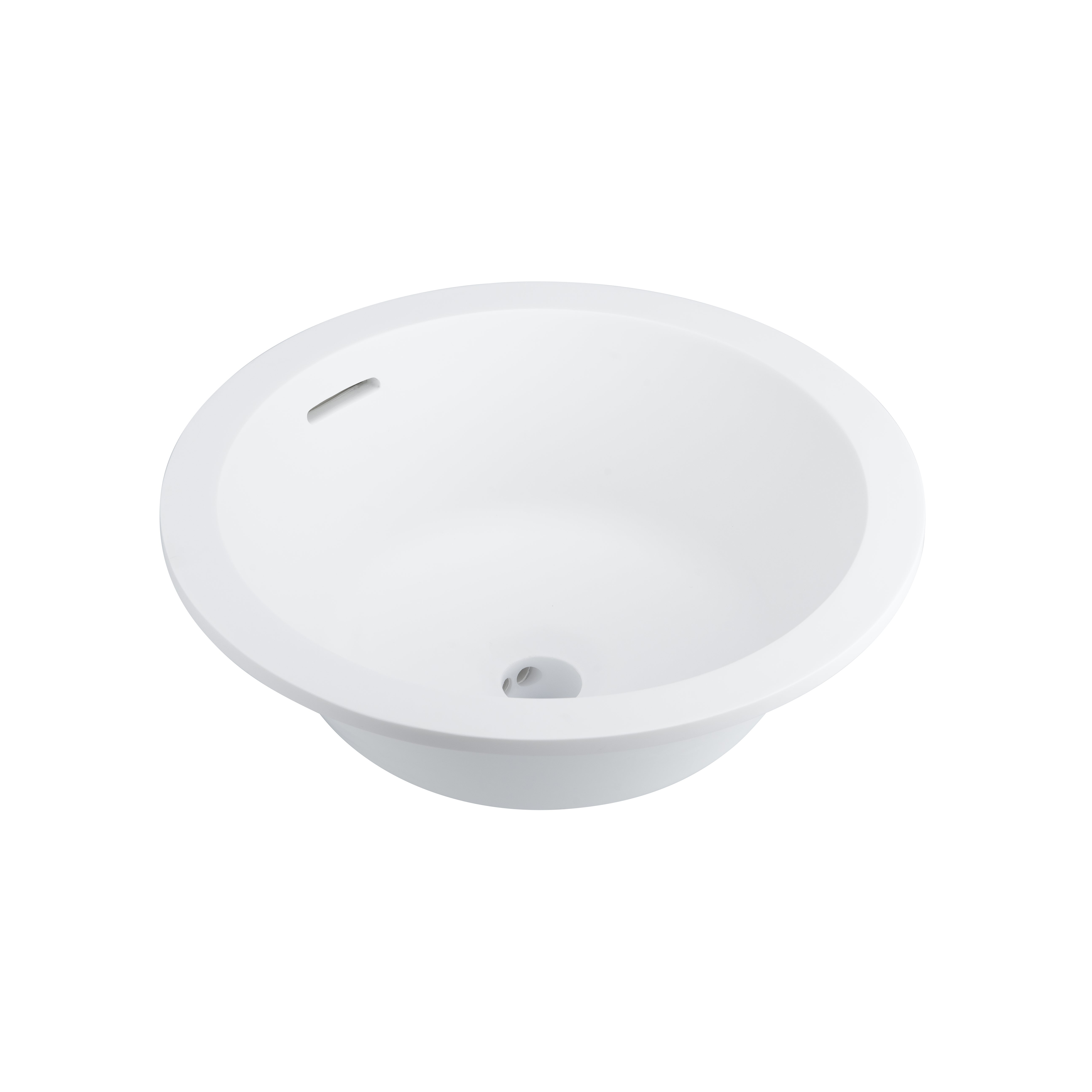 Zuri Undercounter Round Basin - Matte White (Overflow) | ABI Interiors
