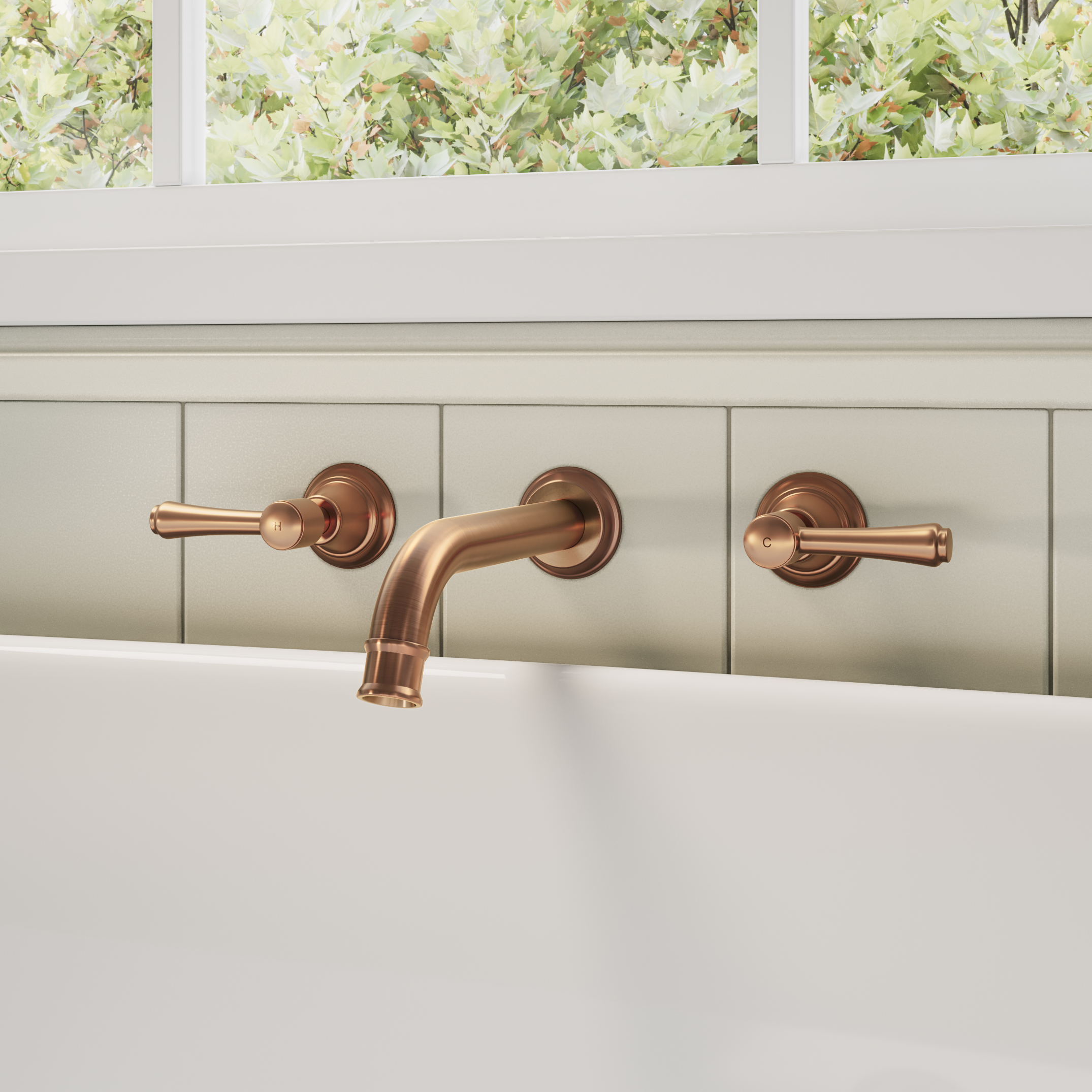 Kingsley Assembly Taps & Spout Set - Brushed Copper | (NZ) ABI ...