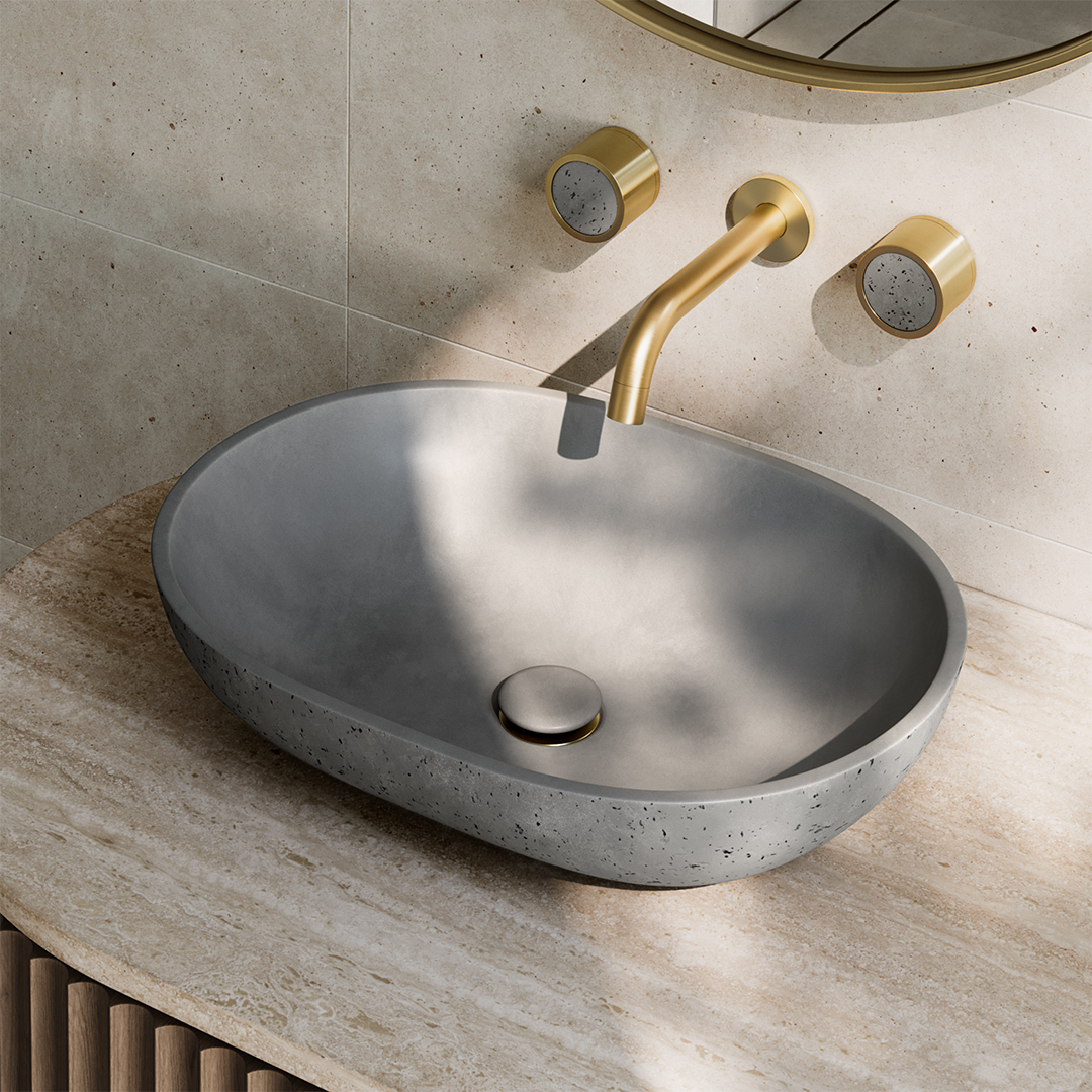 Atelis Oval Concrete Basin - Grey | ABI Interiors
