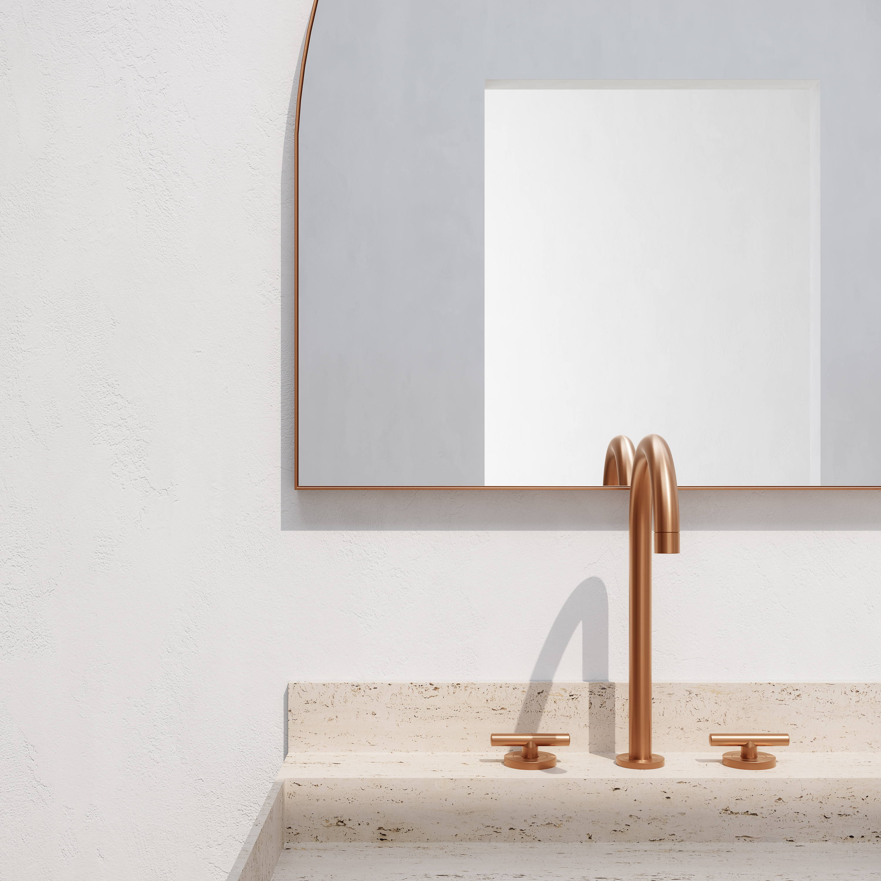 Barre Assembly Bench-Mounted Taps - Brushed Copper - ABI Interiors UK