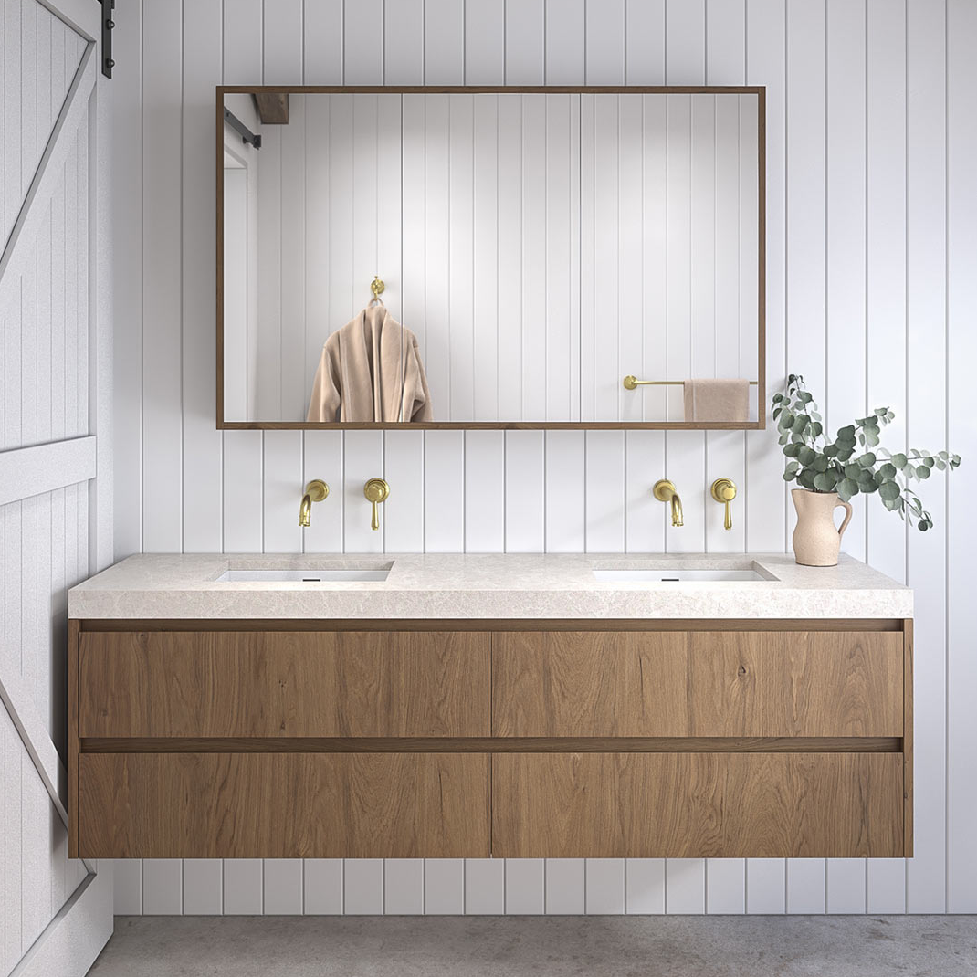 Kingsley Minimal Mixer & Spout Set - Brushed Brass | (NZ) ABI Bathrooms ...