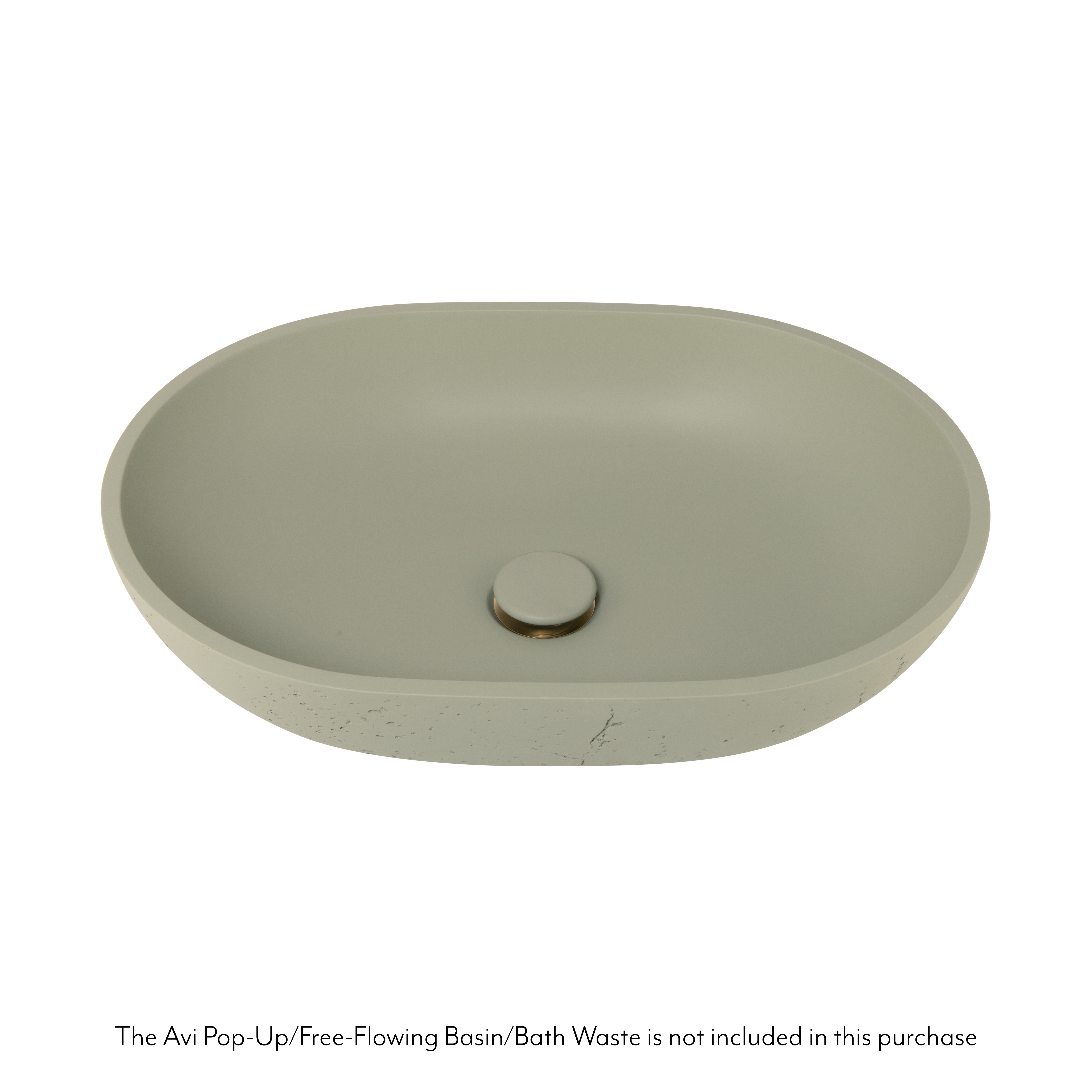 Atelis Oval Concrete Basin - Sage Green | (NZ) ABI Bathrooms & Interiors