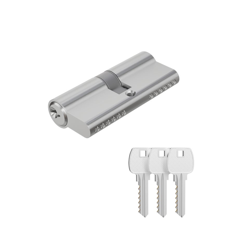 Euro Cylinder Double (Key/Key) 70mm - Stainless Steel | ABI Interiors