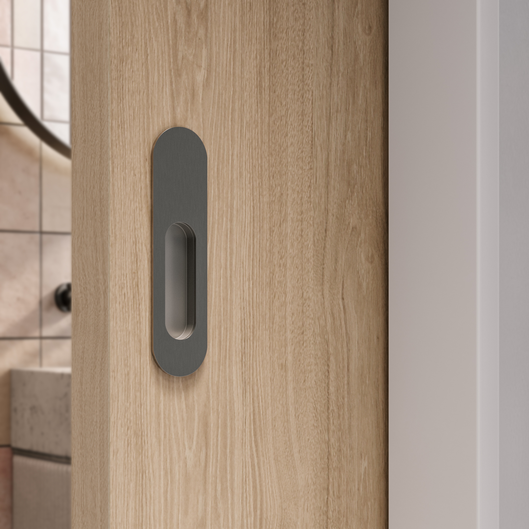 Leroy Sliding Door Dummy Pull - Brushed Gunmetal - ABI Interiors UK