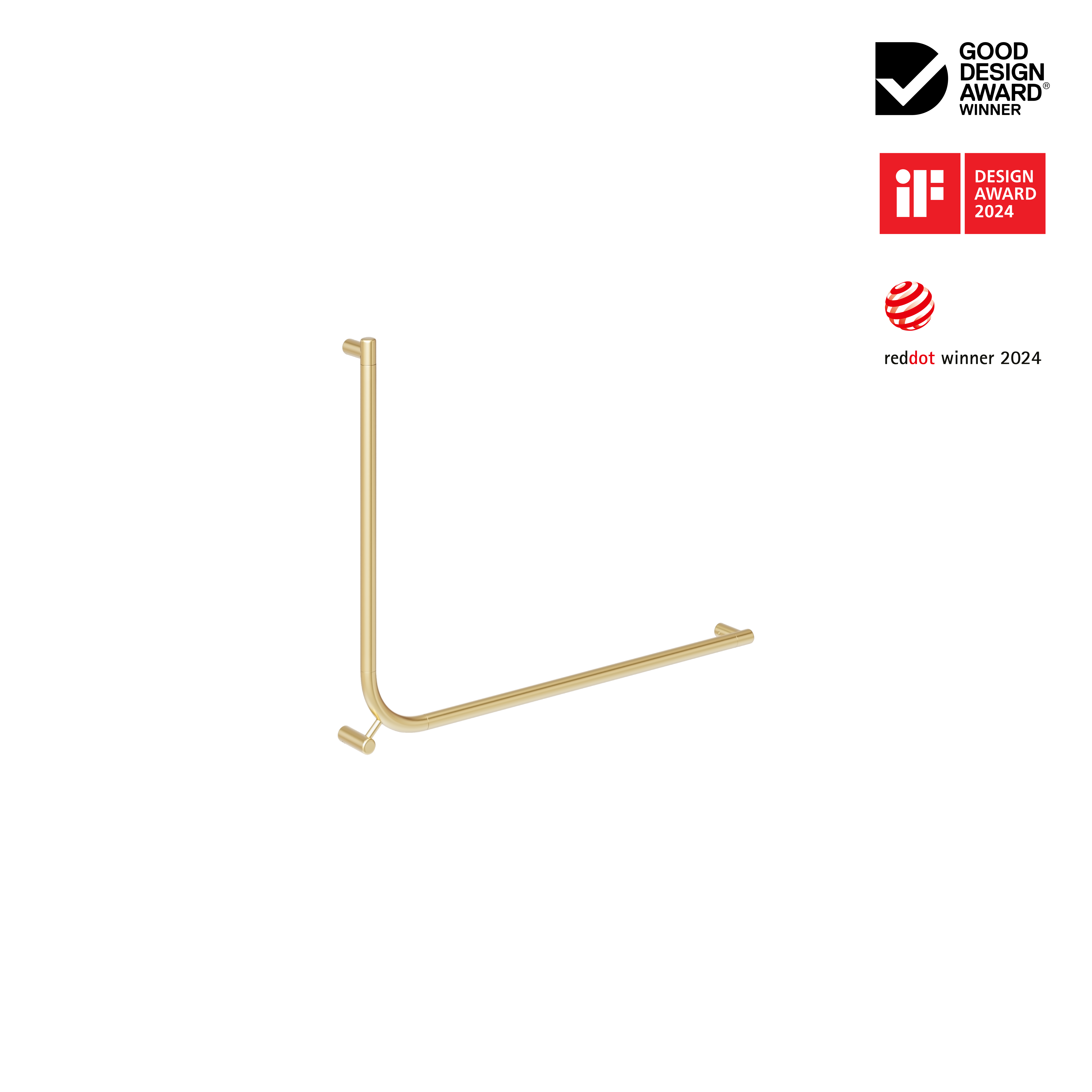 Aliro Accessible 90° Grab Rail - Brushed Brass | ABI Interiors