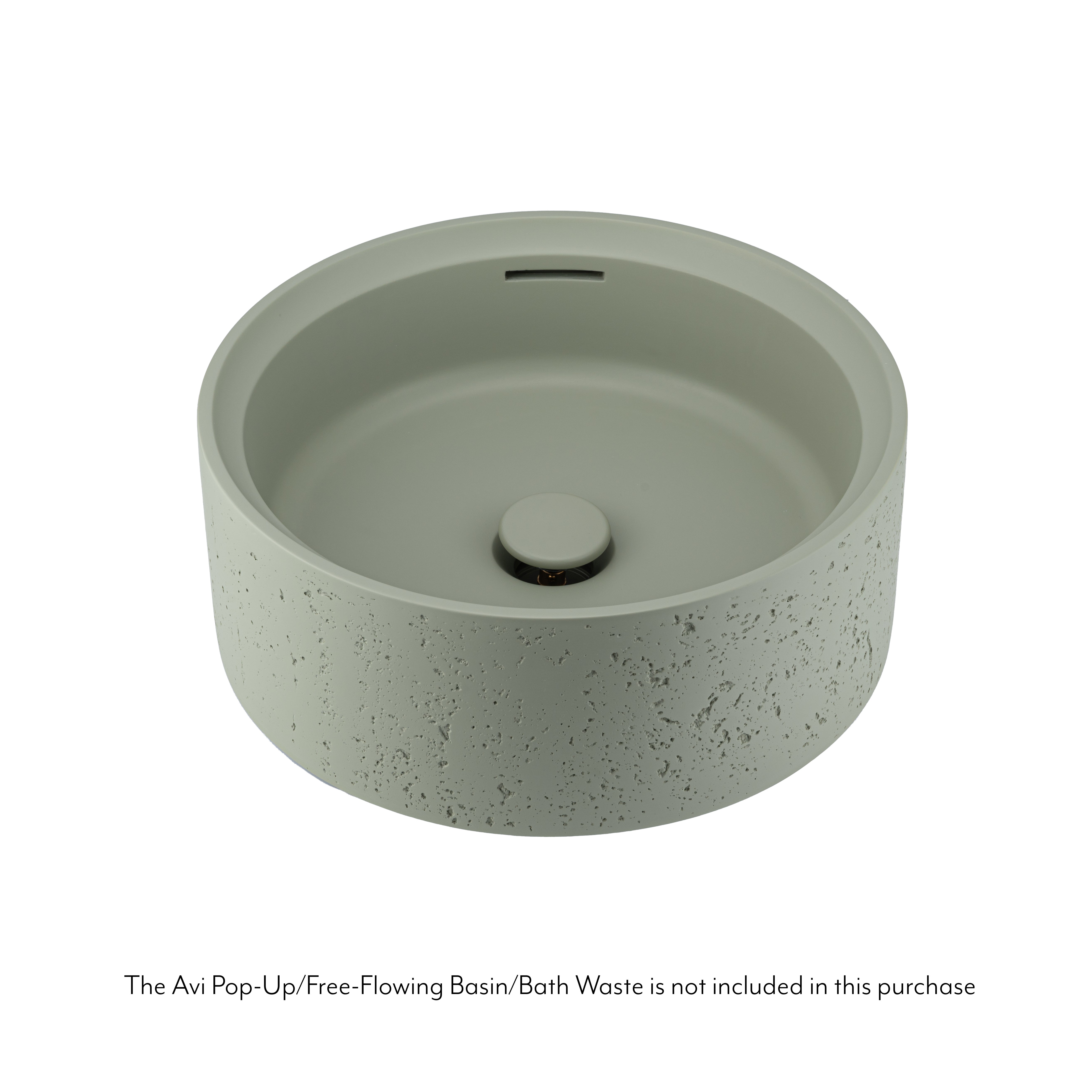 Atelis Concrete Basin - Sage Green (Overflow) | ABI Interiors