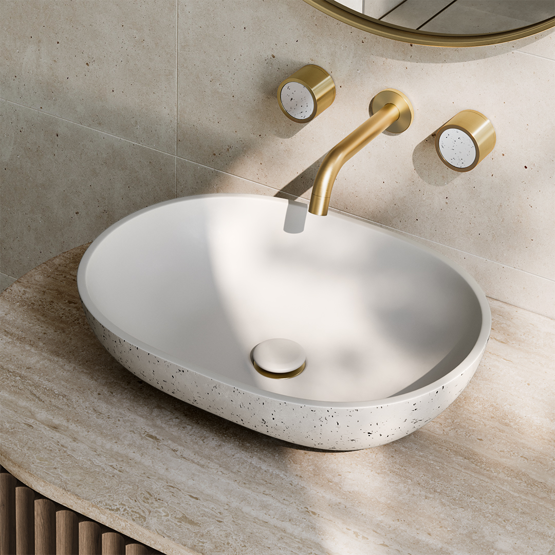 Atelis Oval Concrete Basin - Matte White | ABI Interiors