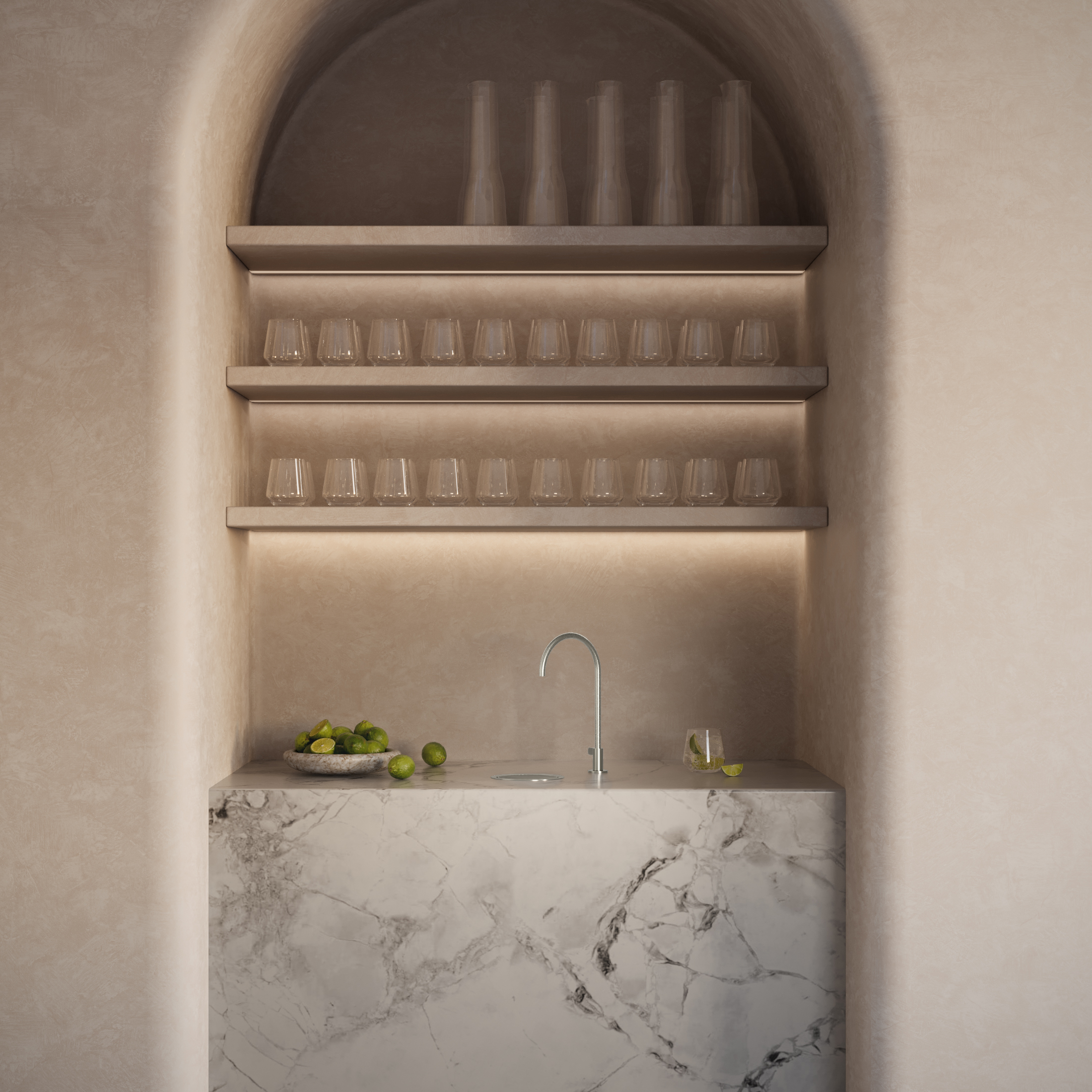 Mini Water Filter Tap - Brushed Stainless Steel - ABI Interiors UK