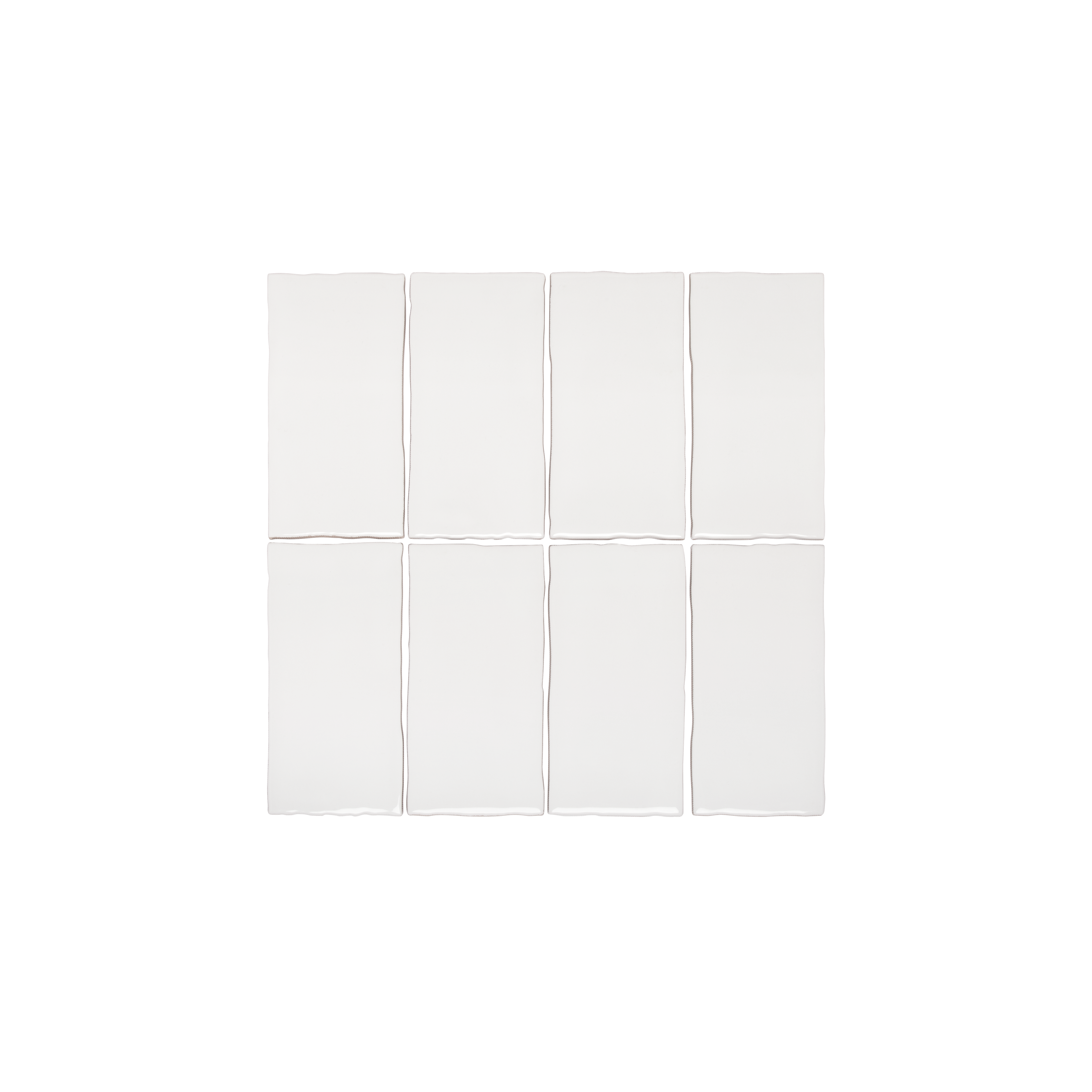 Tropea Natural Edge Rectangle Tile - Gloss White | ABI Interiors