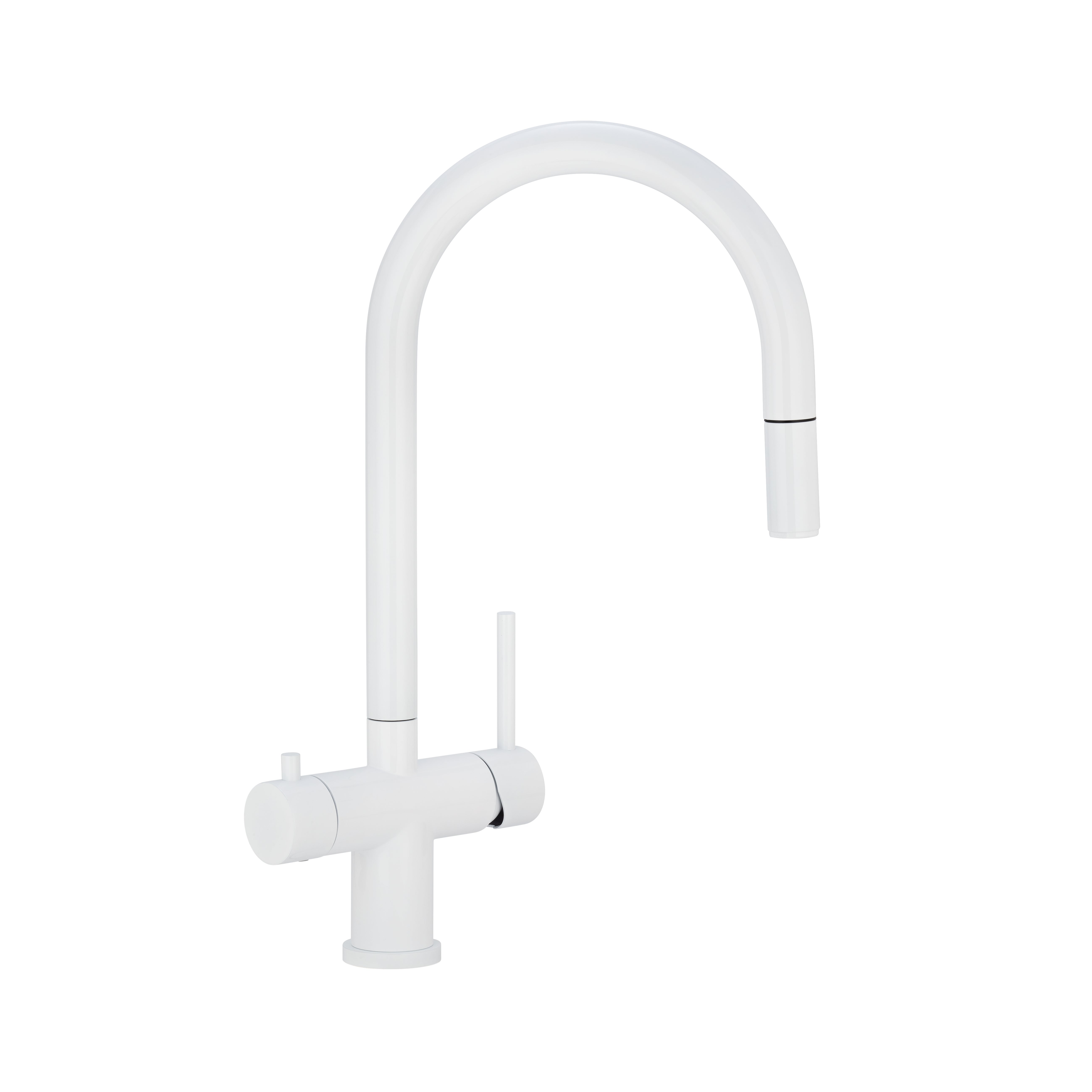 Elysian Commercial 3-Way Pull-Out Filter Tap - White - ABI Interiors UK