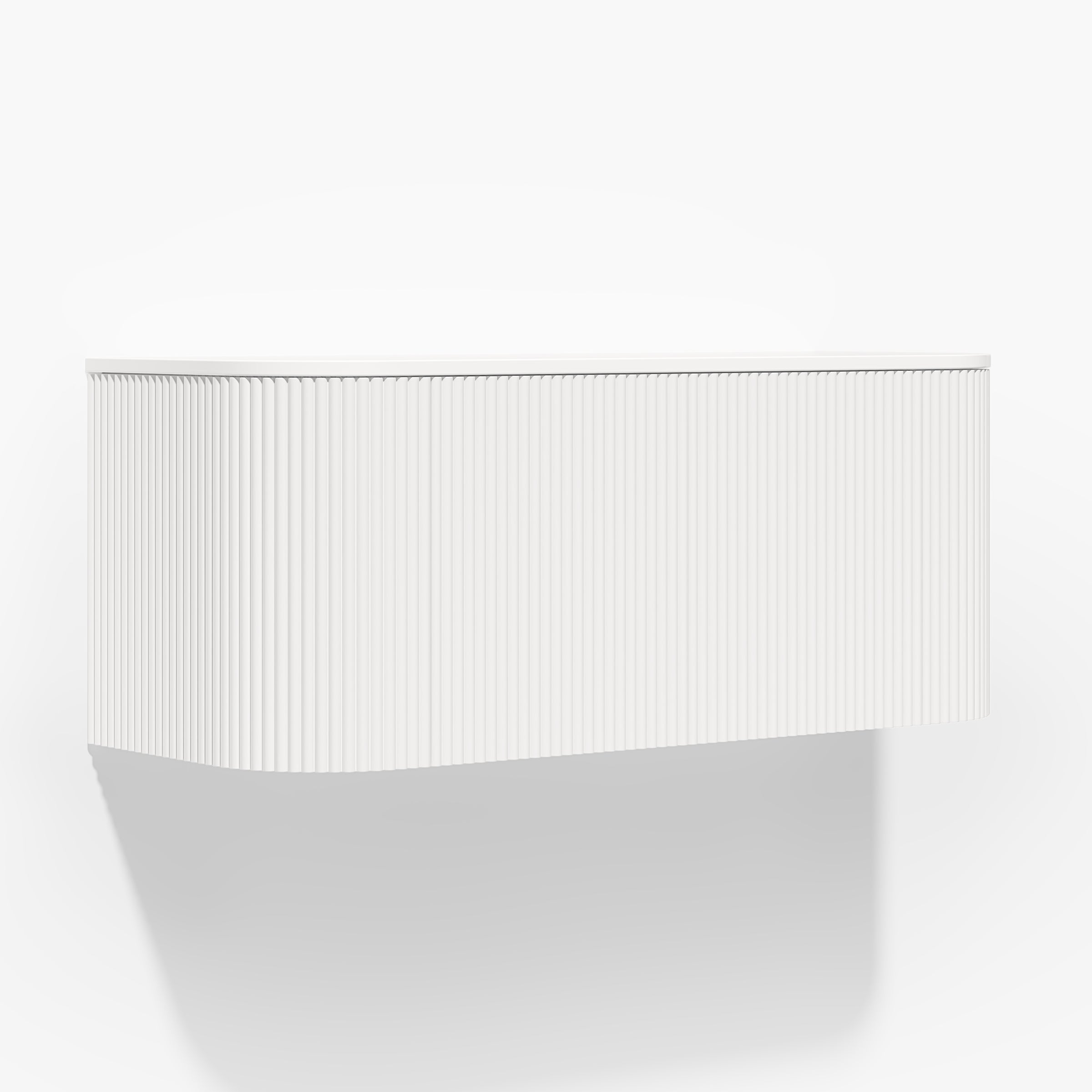 Zahara Curved Fluted Vanity 1164mm - White | ABI Interiors