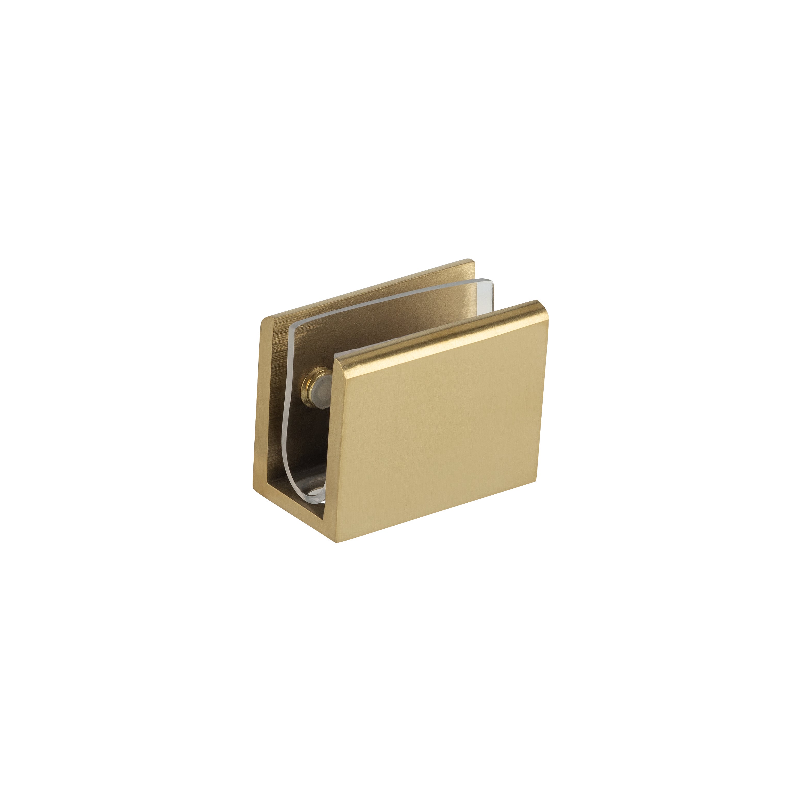 Pius Glass Panel Clip 10mm - Brushed Brass | ABI Interiors