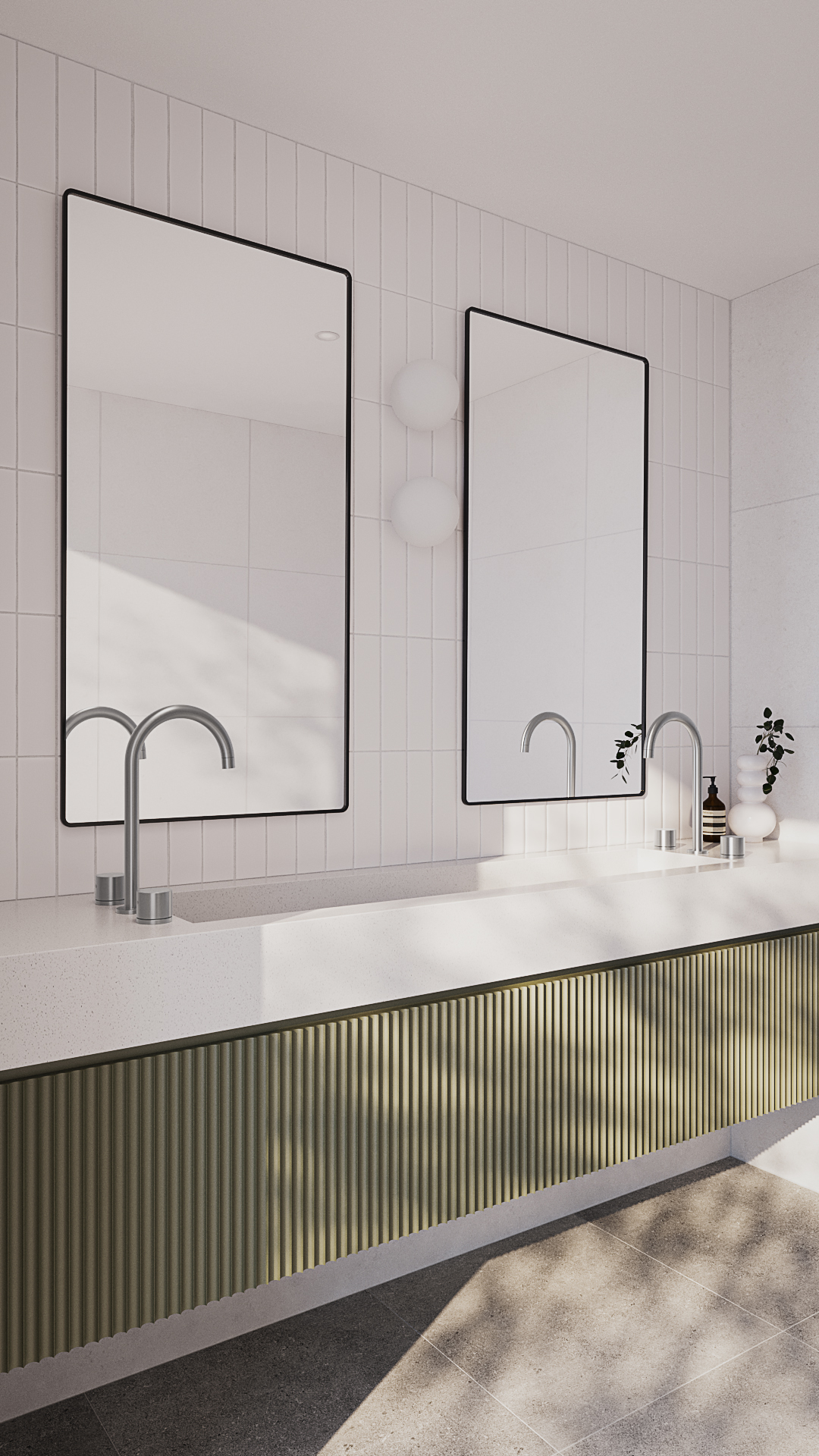 Milani Assembly Bench-Mounted Taps - Brushed Nickel | ABI Interiors