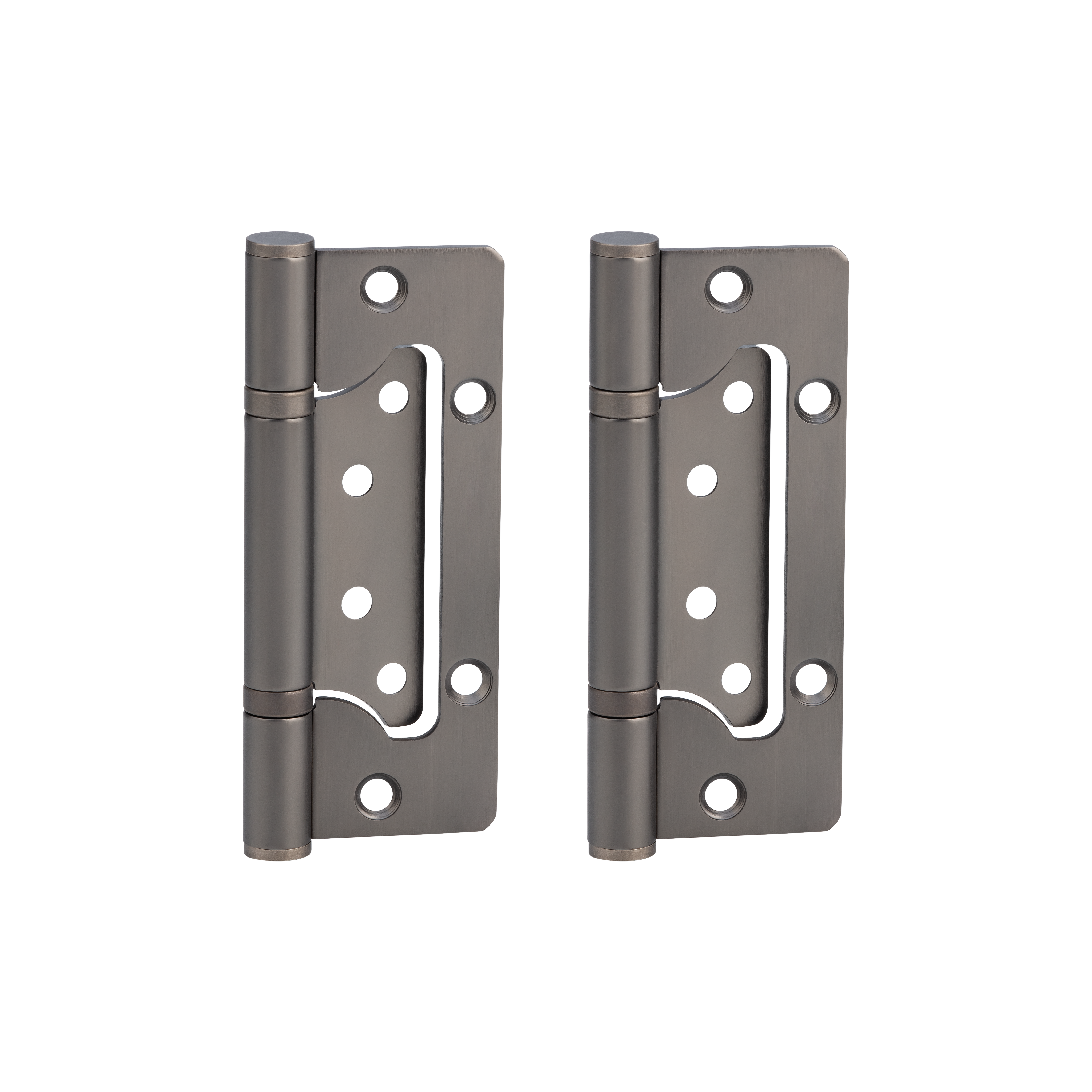 Ellis Flush Door Hinge Pair 130mm - Brushed Gunmetal | ABI Interiors