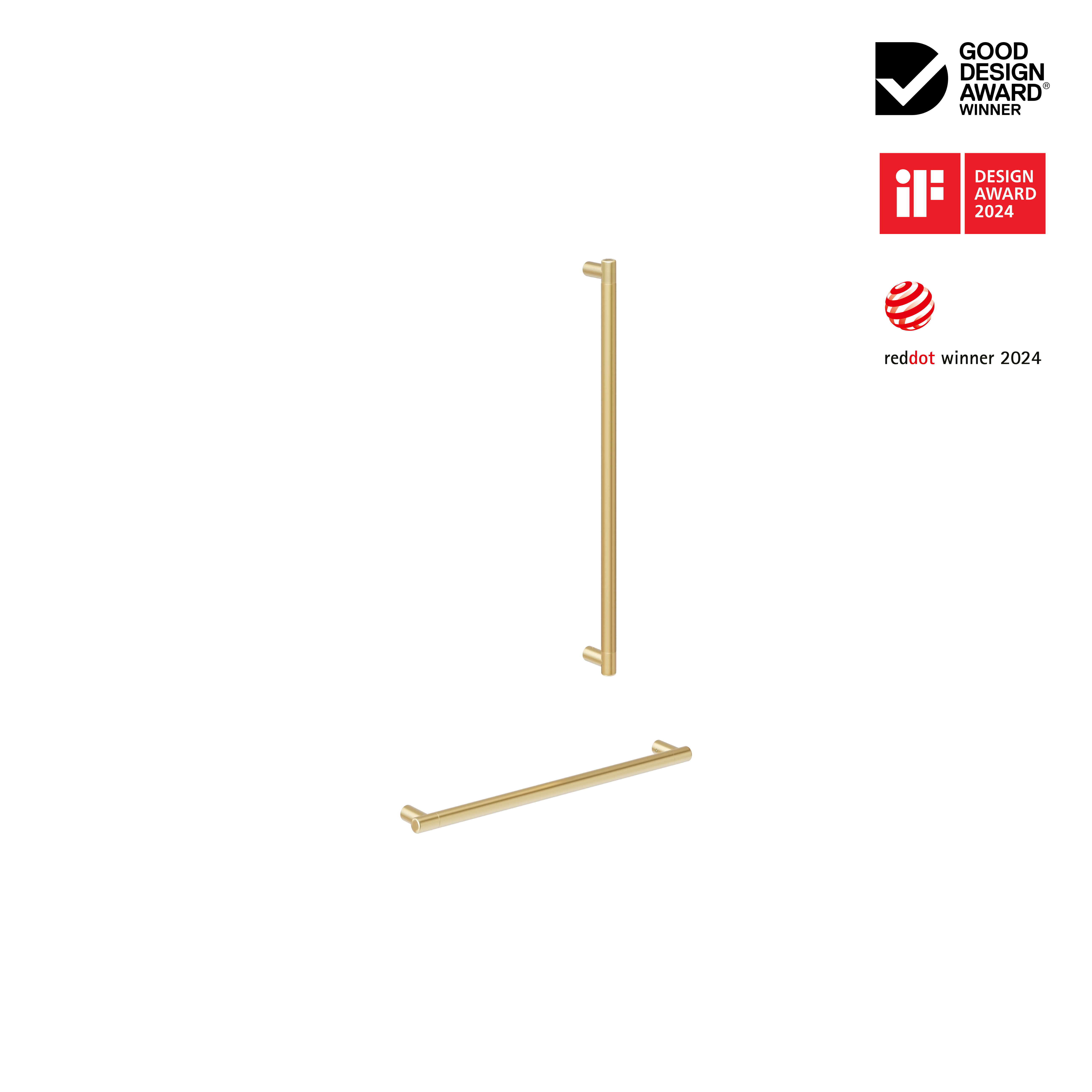 Aliro Accessible Shower Grab Rail Set - Brushed Brass | ABI Interiors