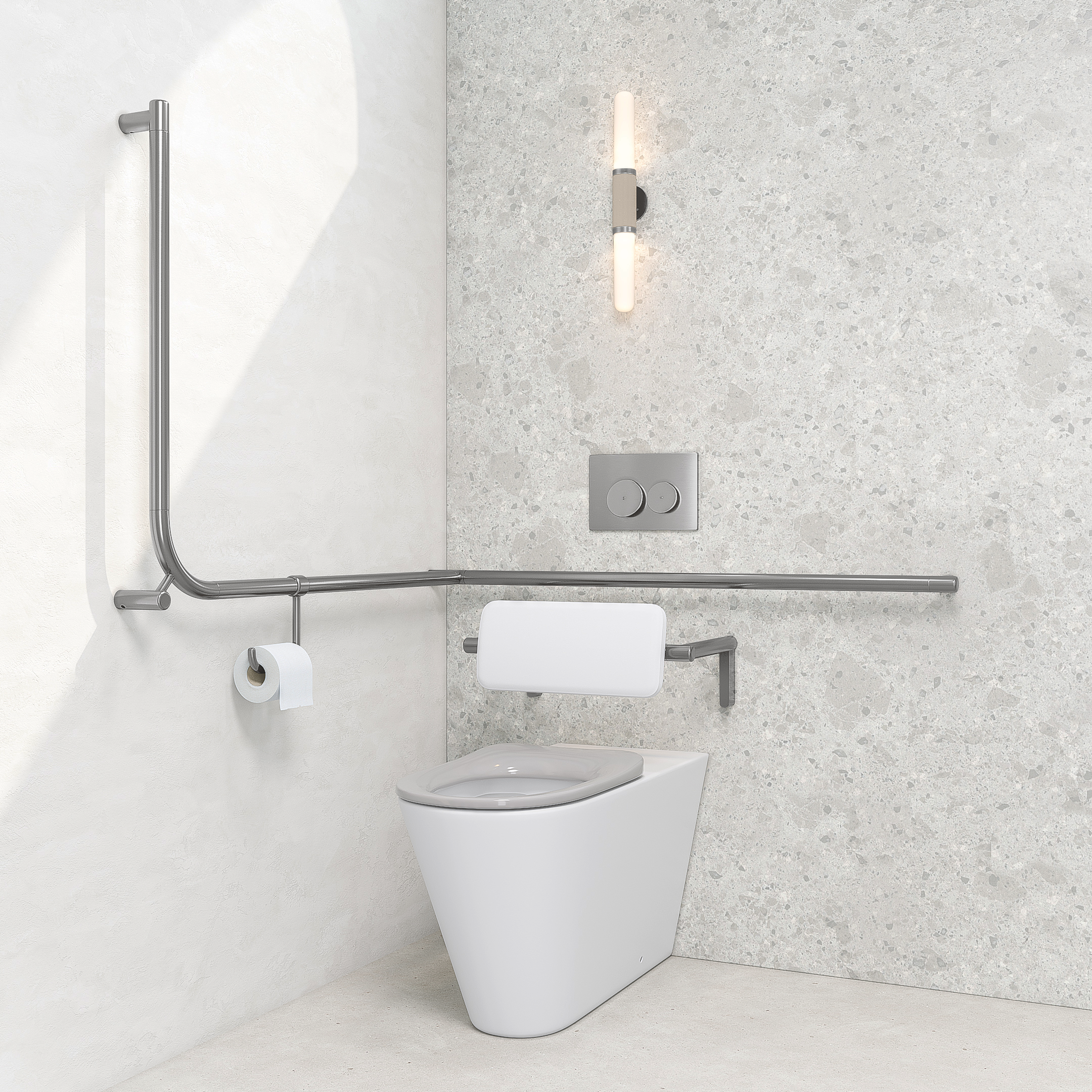 Aliro Accessible 90° Continuous Grab Rail - Brushed Gunmetal | ABI ...