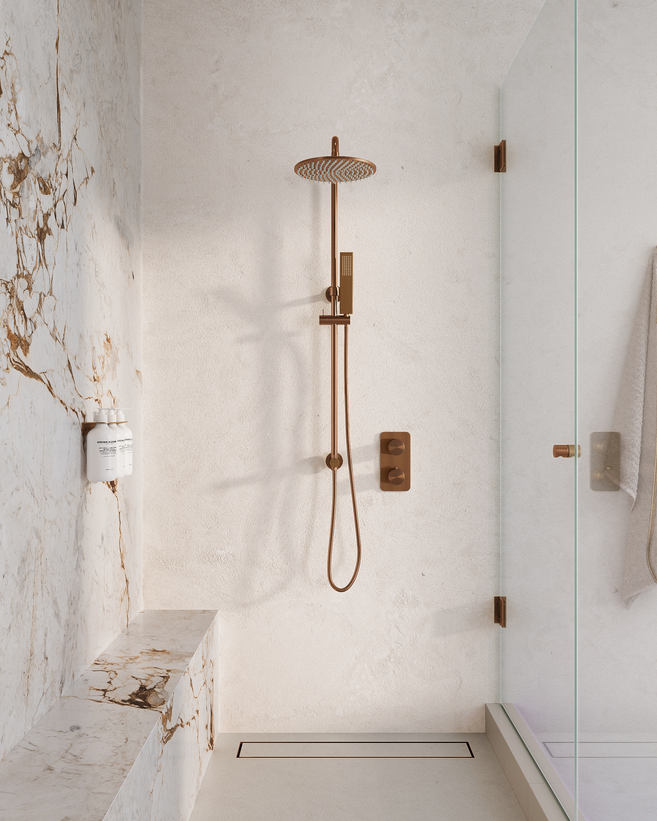 Pixi Tile Insert Shower Channel Waste - 800mm - Brushed Copper - ABI ...