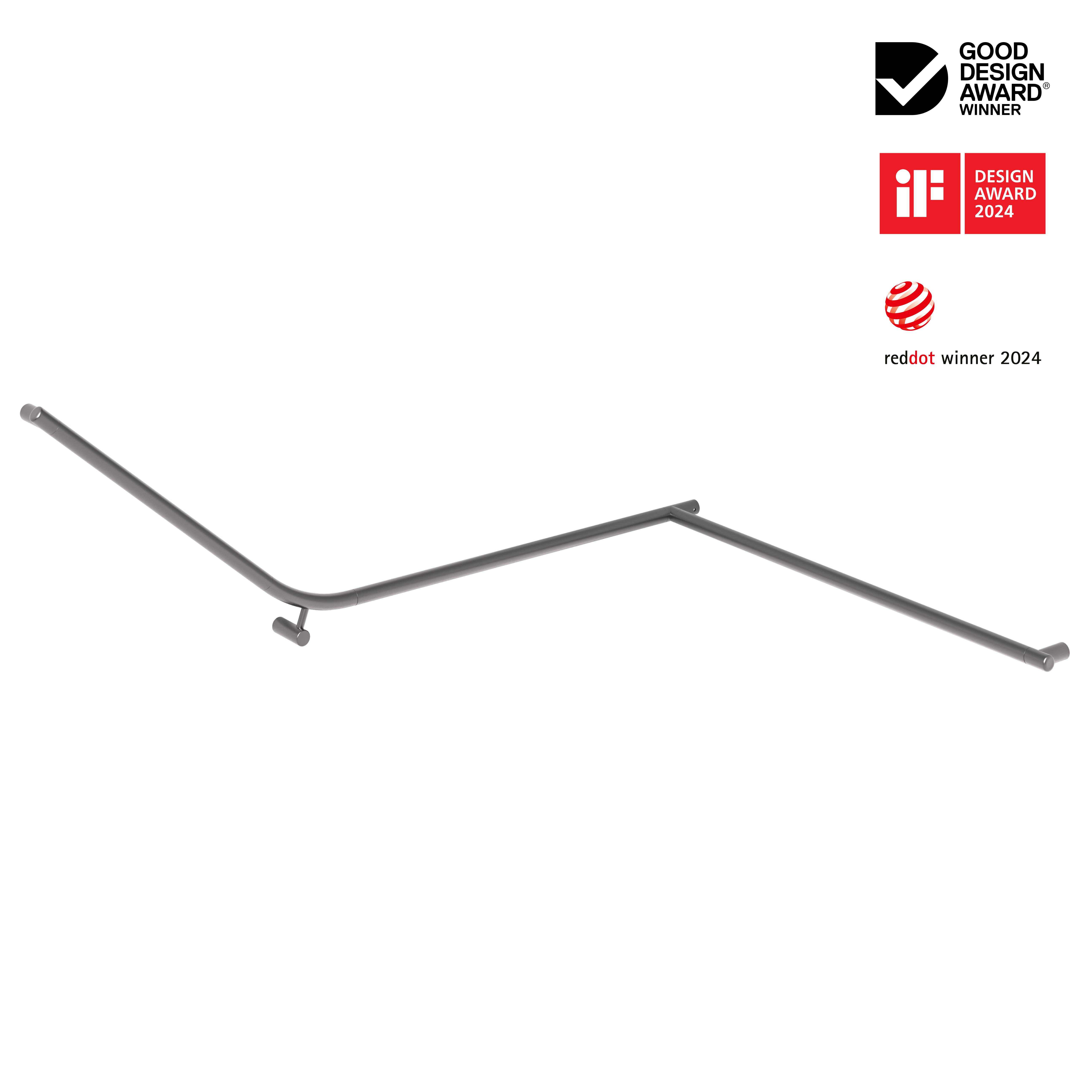 Aliro Accessible 140° Continuous Grab Rail - Brushed Gunmetal | ABI ...