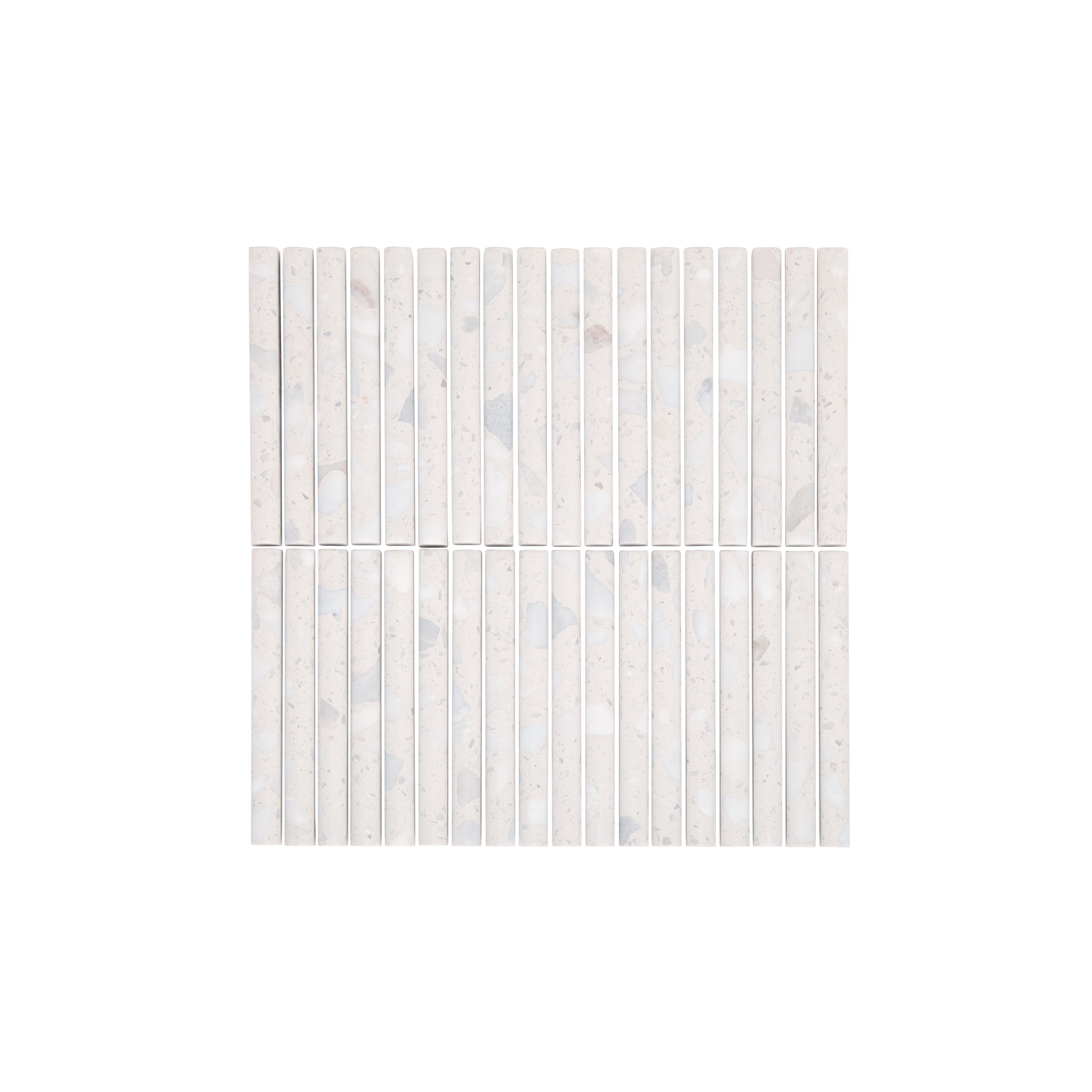 Verona Terrazzo Rounded Finger Mosaic Tile - White | ABI Interiors
