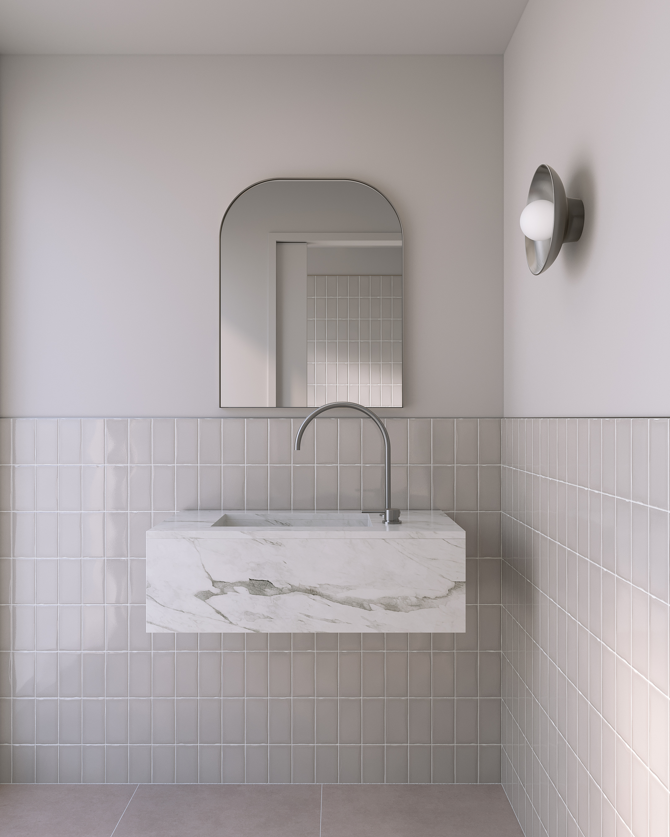 Tropea Natural Edge Rectangle Tile - Dove Grey | ABI Interiors