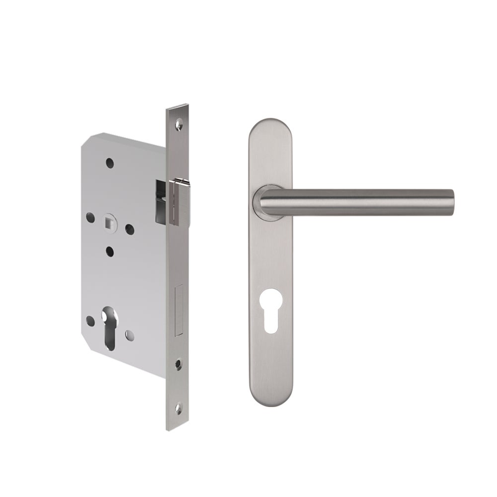 Davis Entry Door Handle & Lock Set - Stainless Steel | ABI Interiors
