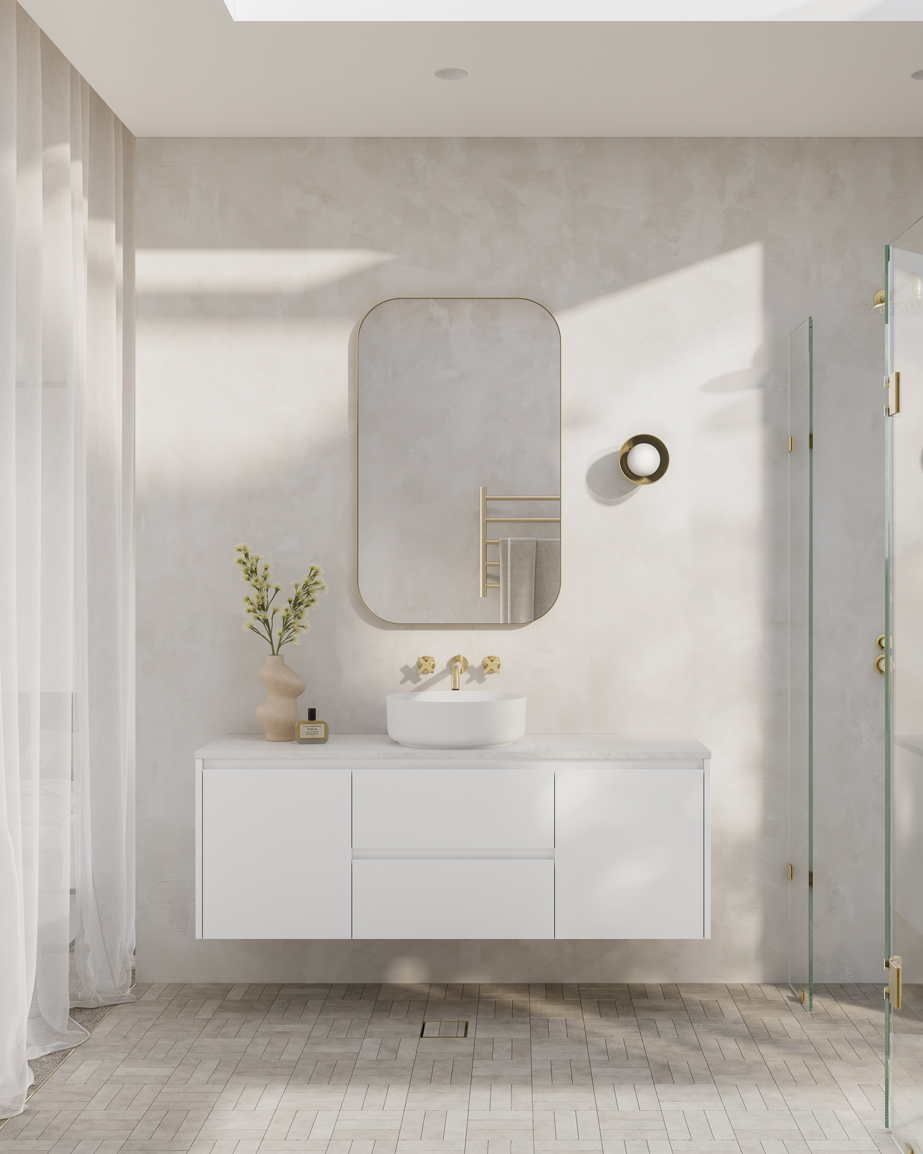 Archer 2-Door with Centre Drawers 1428mm - White | ABI Interiors