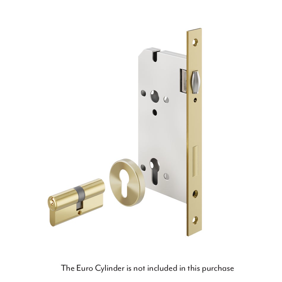 Imes Half Moon Entry Door Pull & Lock Set - Brushed Brass | ABI Interiors