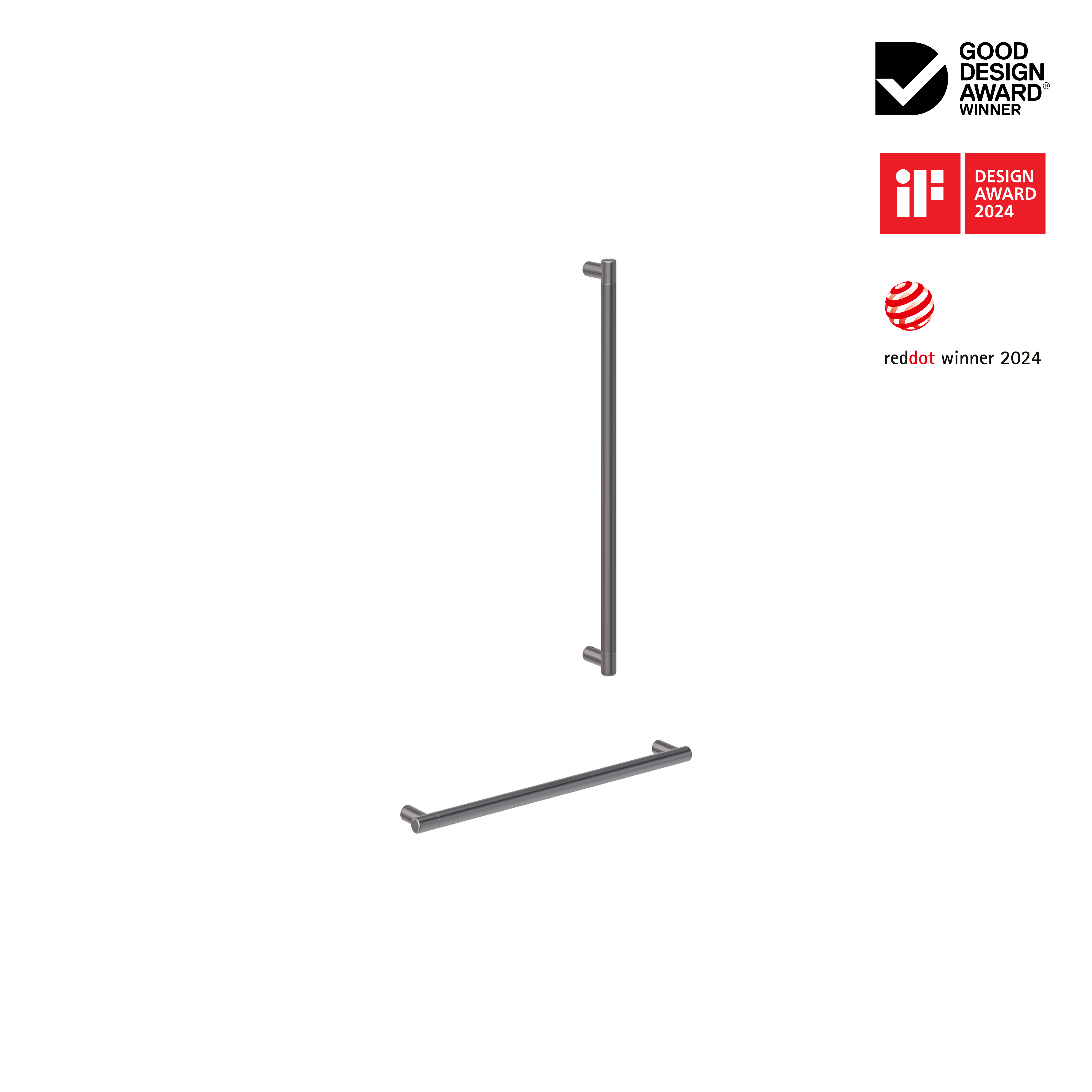 (D)Aliro Accessible Shower Grab Rail Set - Brushed Gunmetal | ABI Interiors