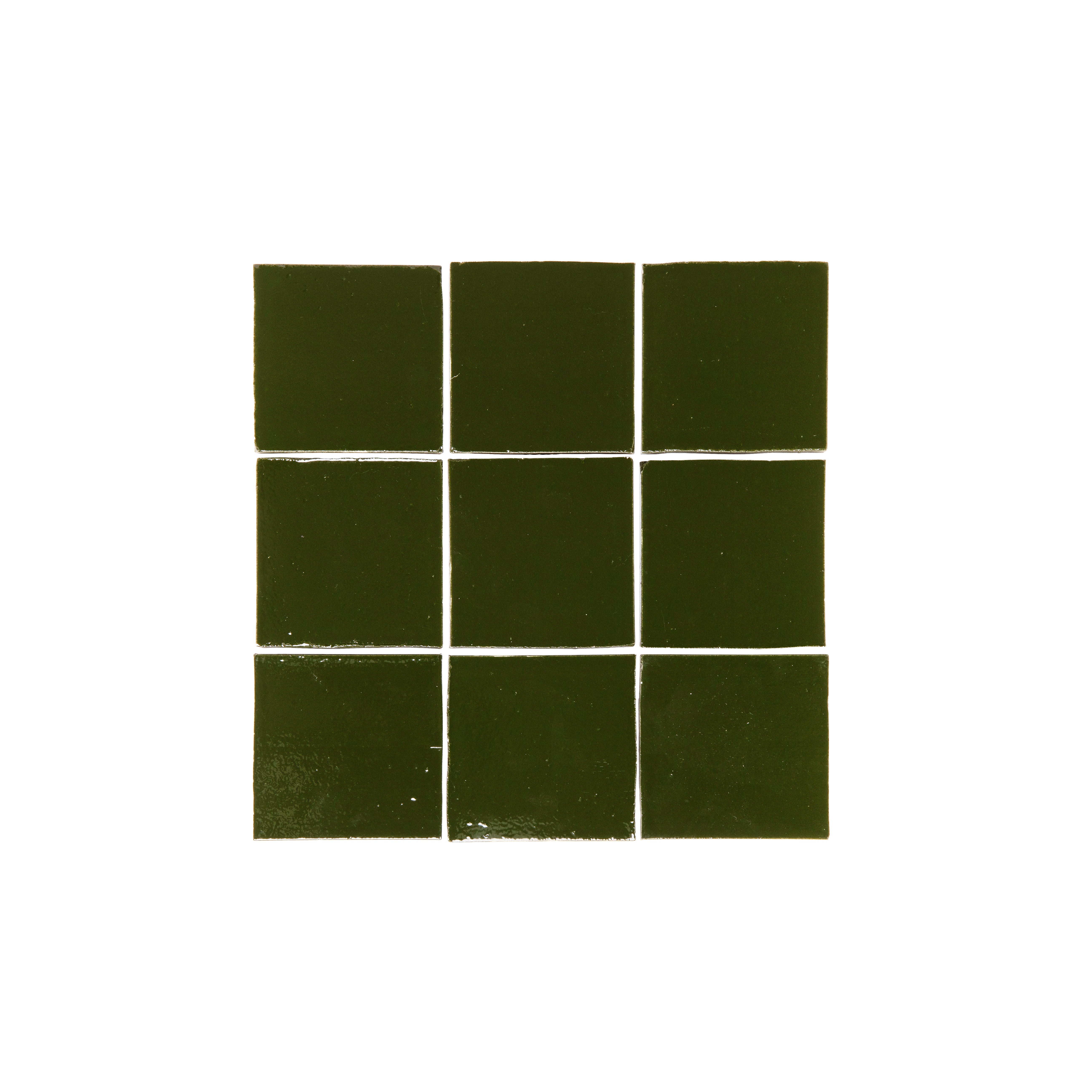 Rommani Handmade Zellige Square Tile - Forest Green | ABI Interiors
