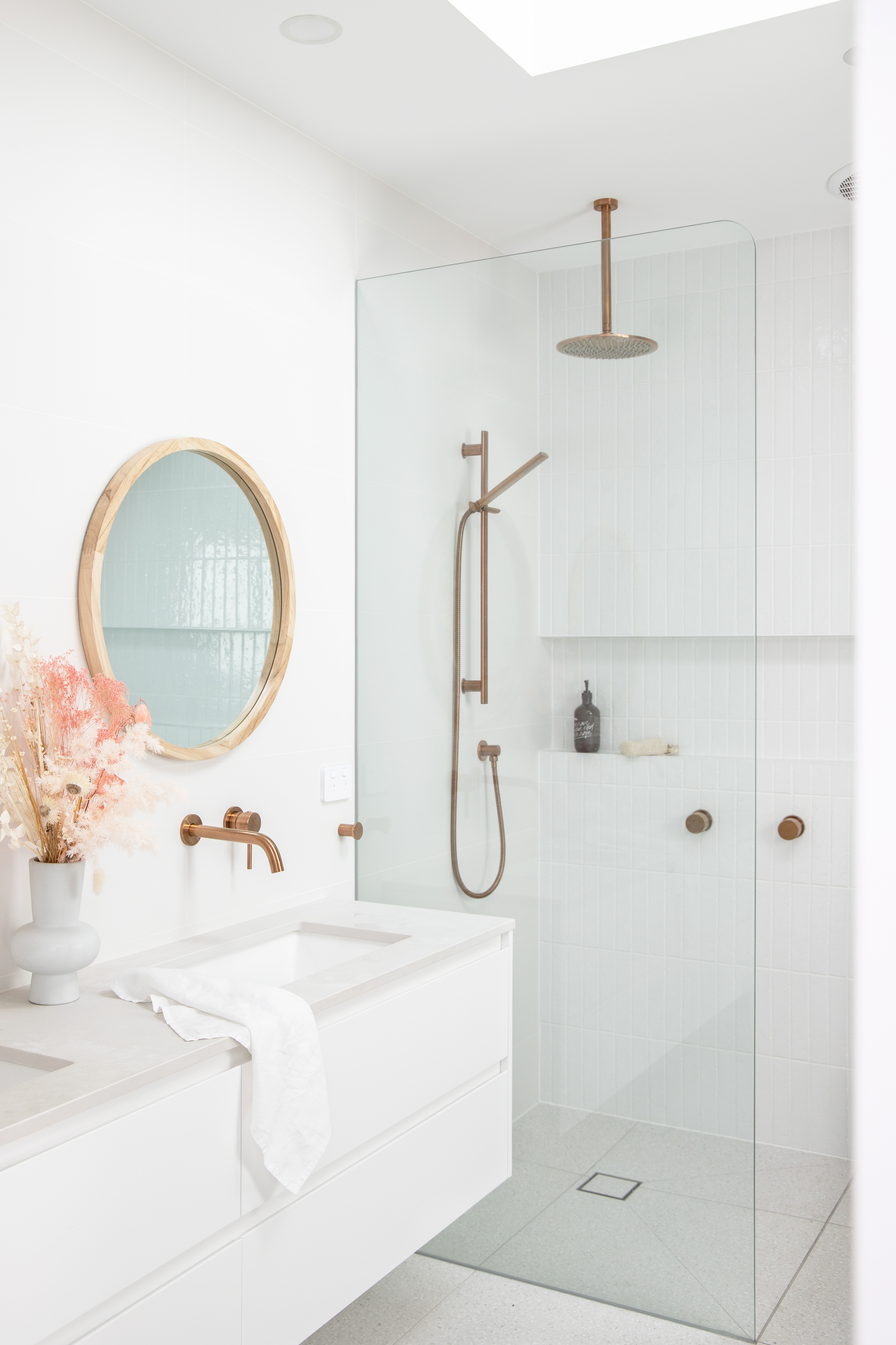 Shower Dropper Round 300mm - Brushed Copper | (NZ) ABI Bathrooms ...