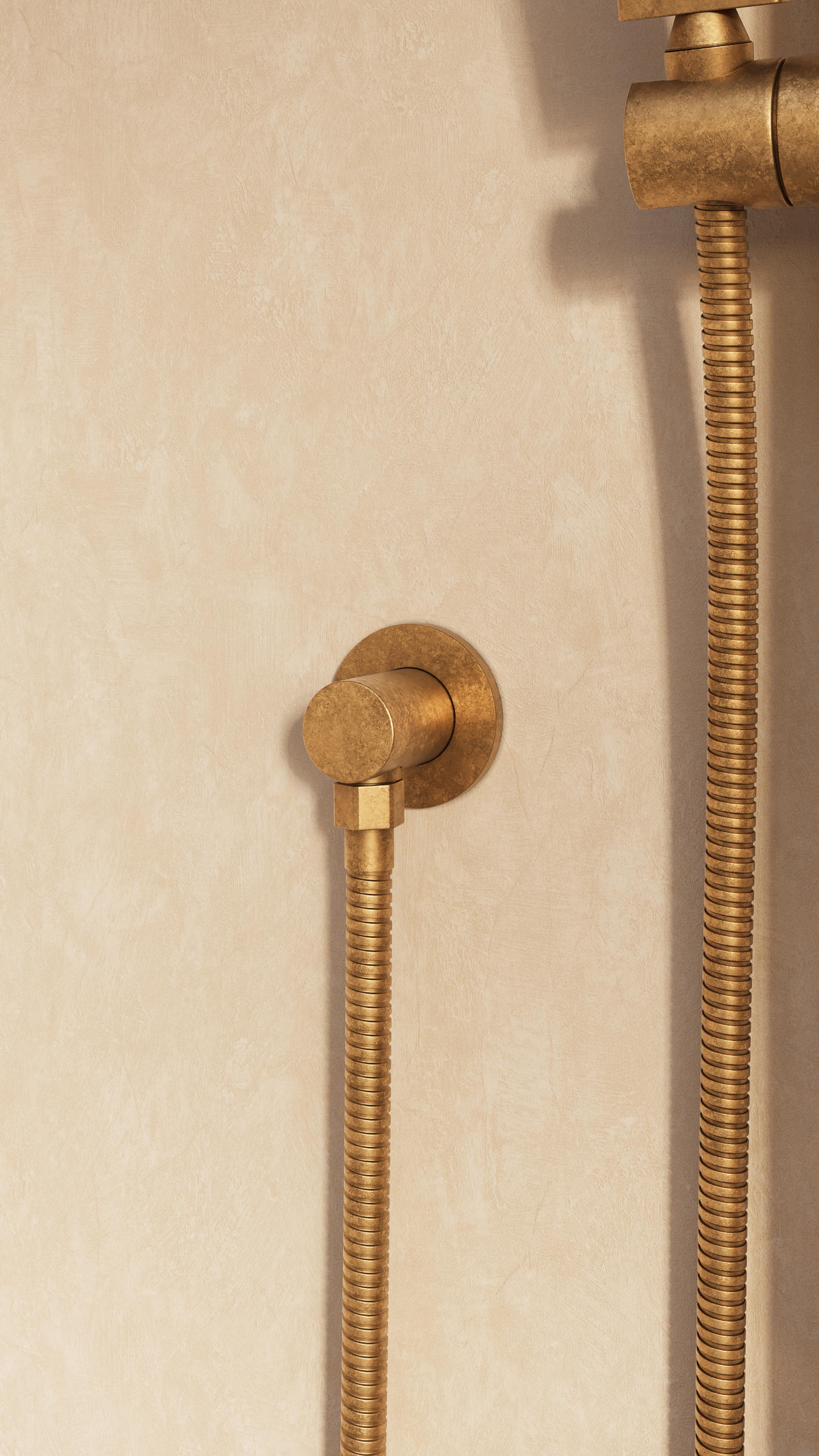 Round Shower BP - Tumbled Aged Brass | ABI Interiors