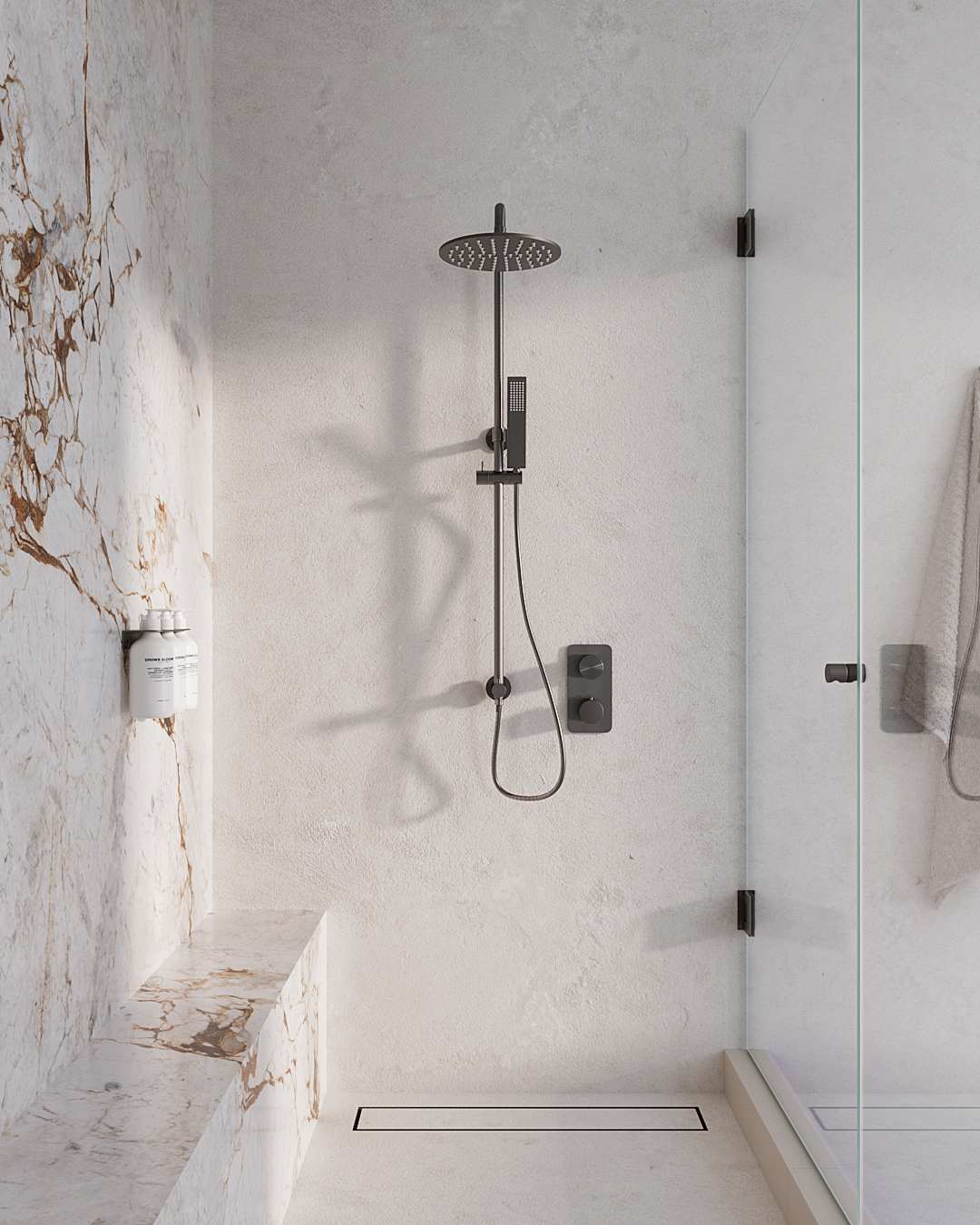 Pixi Tile Insert Shower Channel Waste - 800mm - Brushed Gunmetal - ABI ...