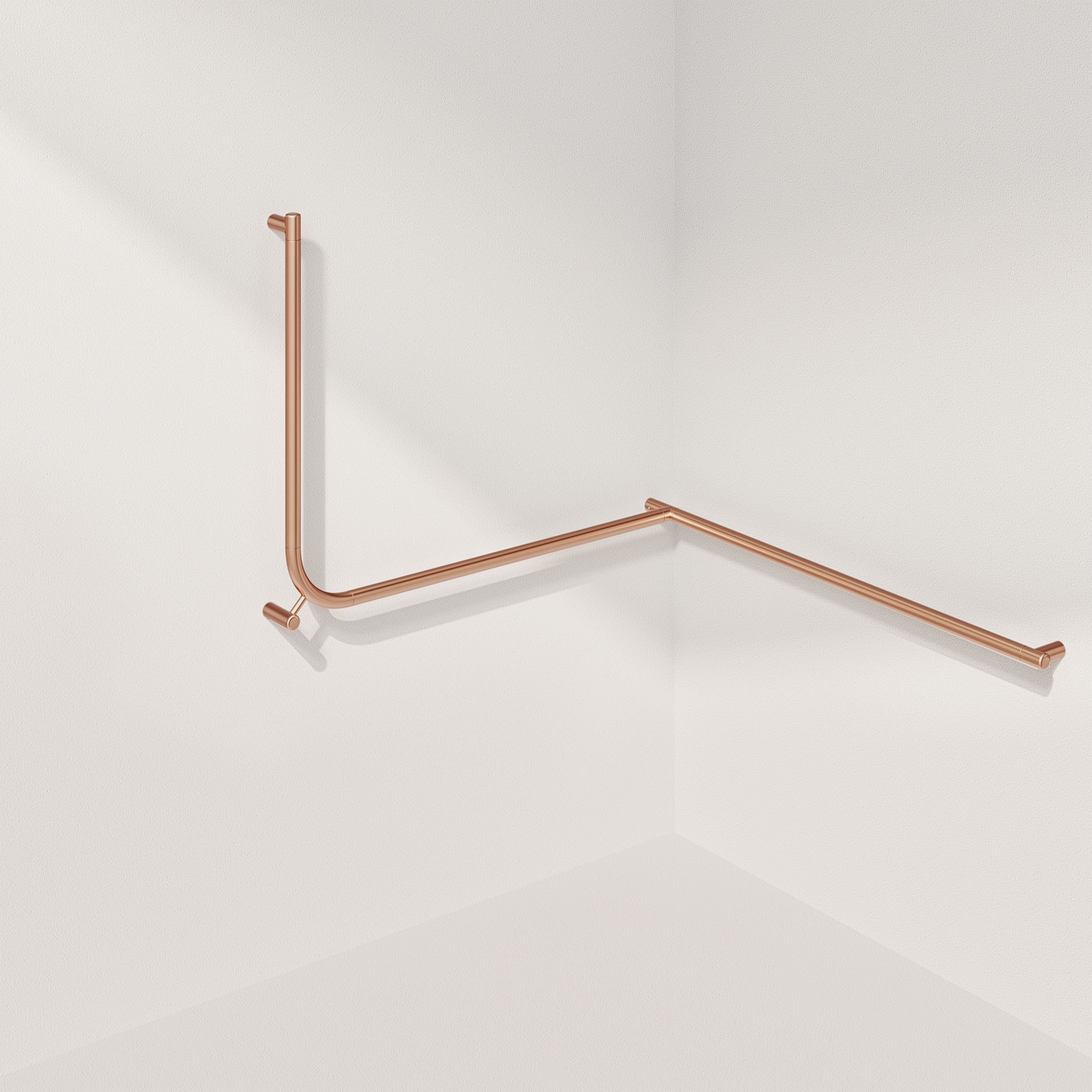Aliro Accessible 90° Continuous Grab Rail - Brushed Copper | ABI Interiors