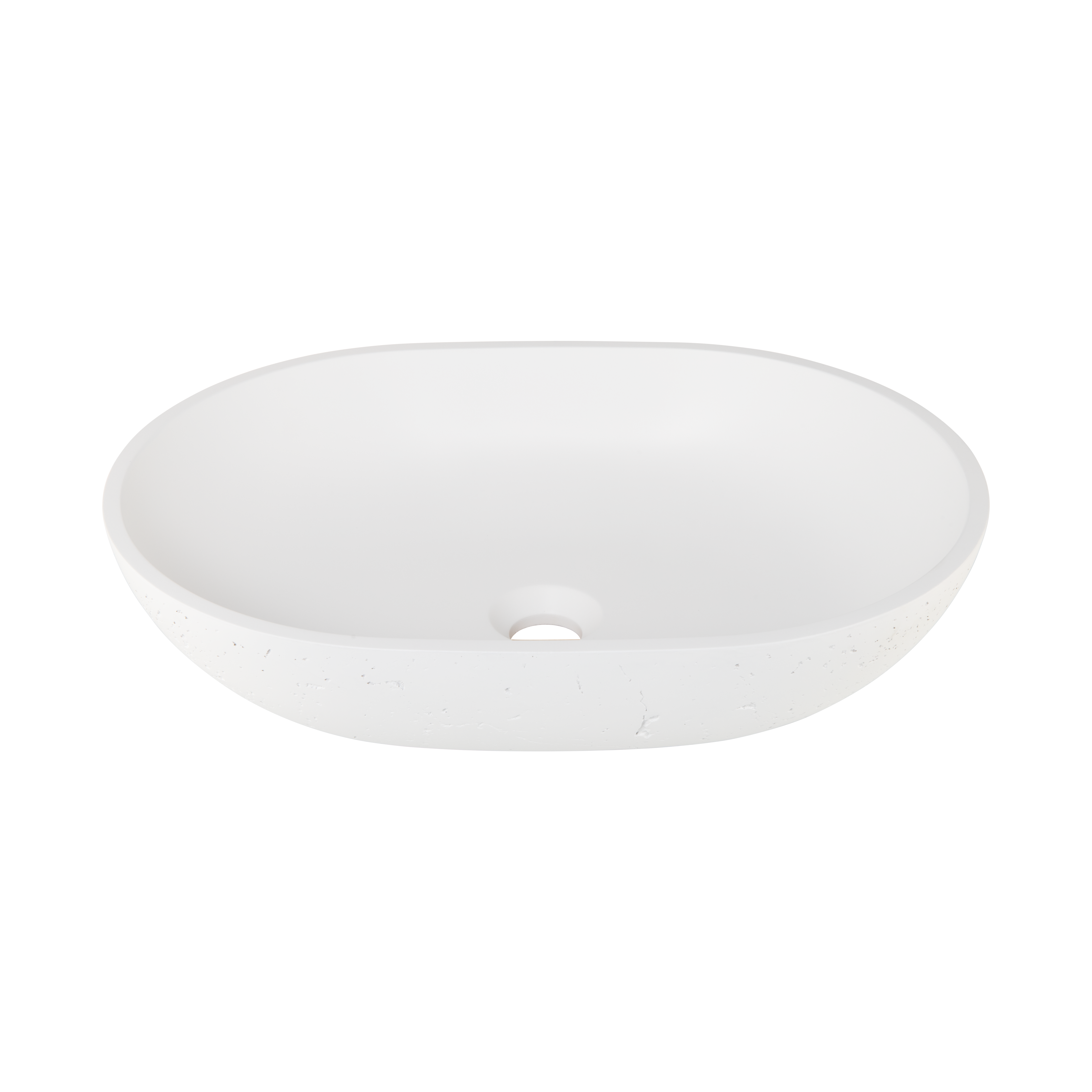 Atelis Oval Concrete Basin - Matte White - ABI Interiors UK